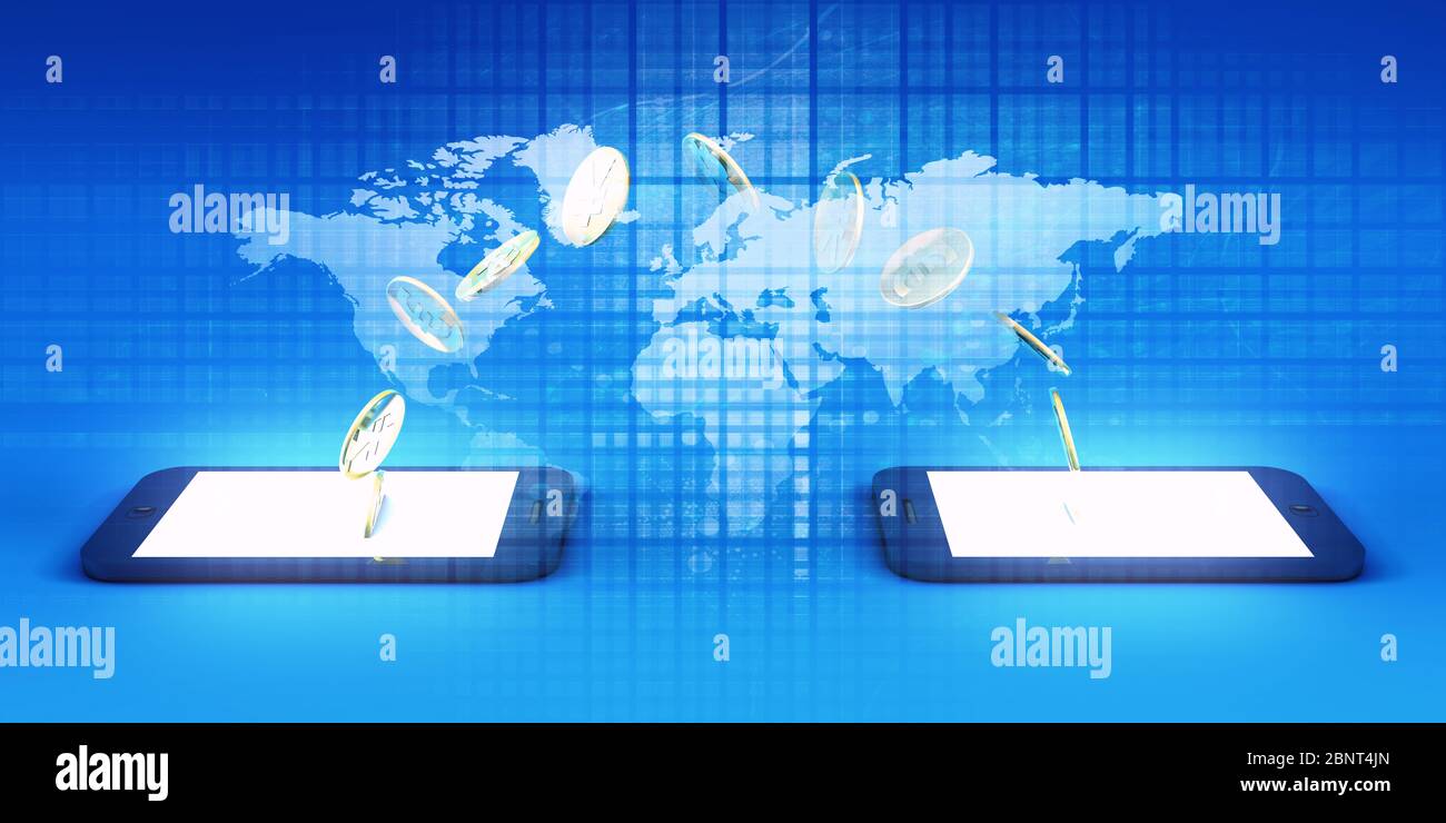 Mobile Wallet Fintech Solutions as a Business Concept Stock Photo - Alamy