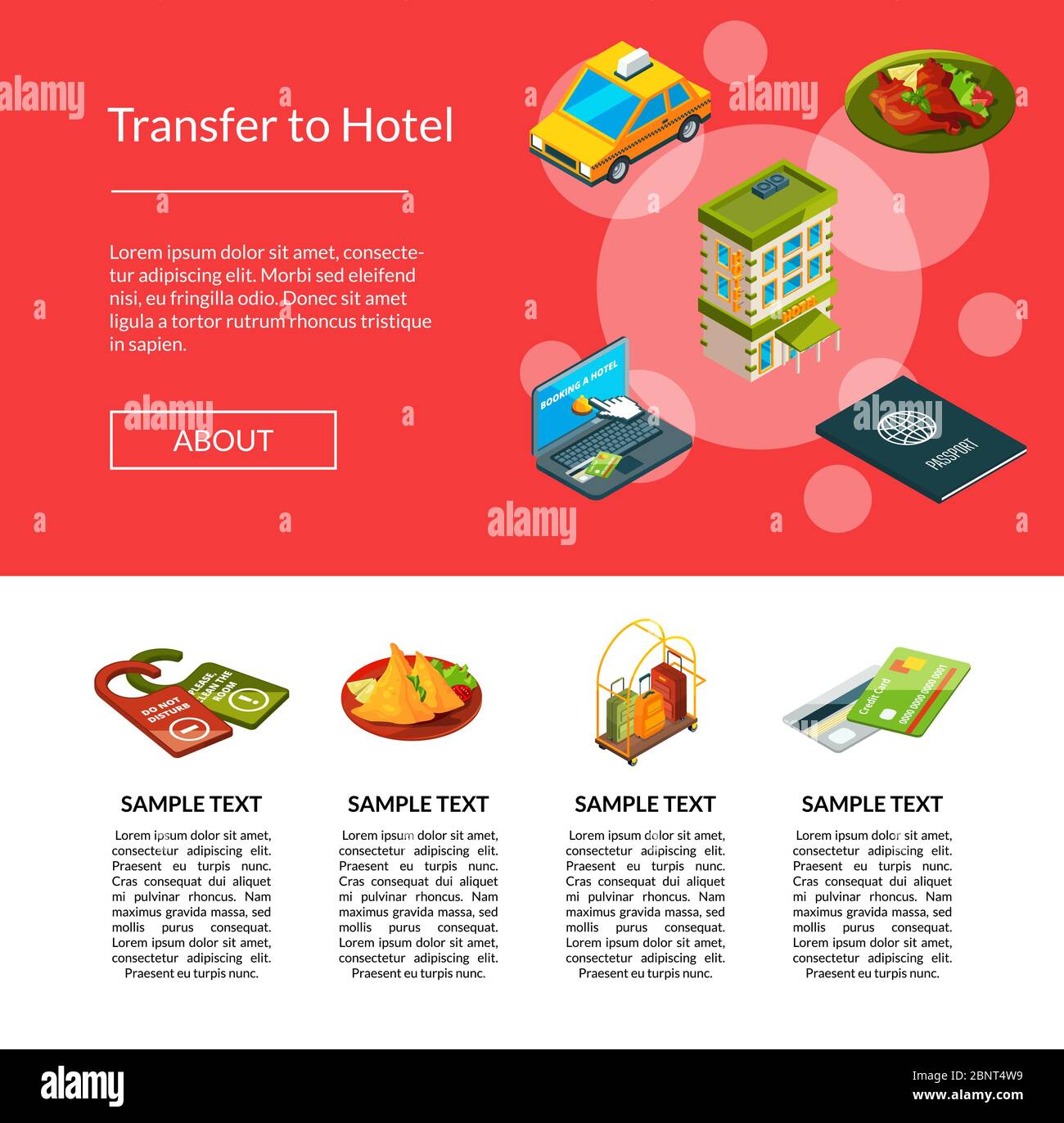 Vector isometric hotel icons page illustration Stock Vector Image & Art ...