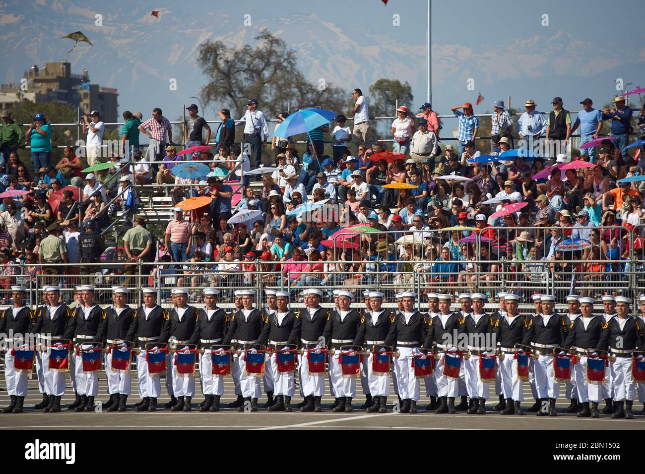 Members of the Armada de Chile march past during the annual military ...