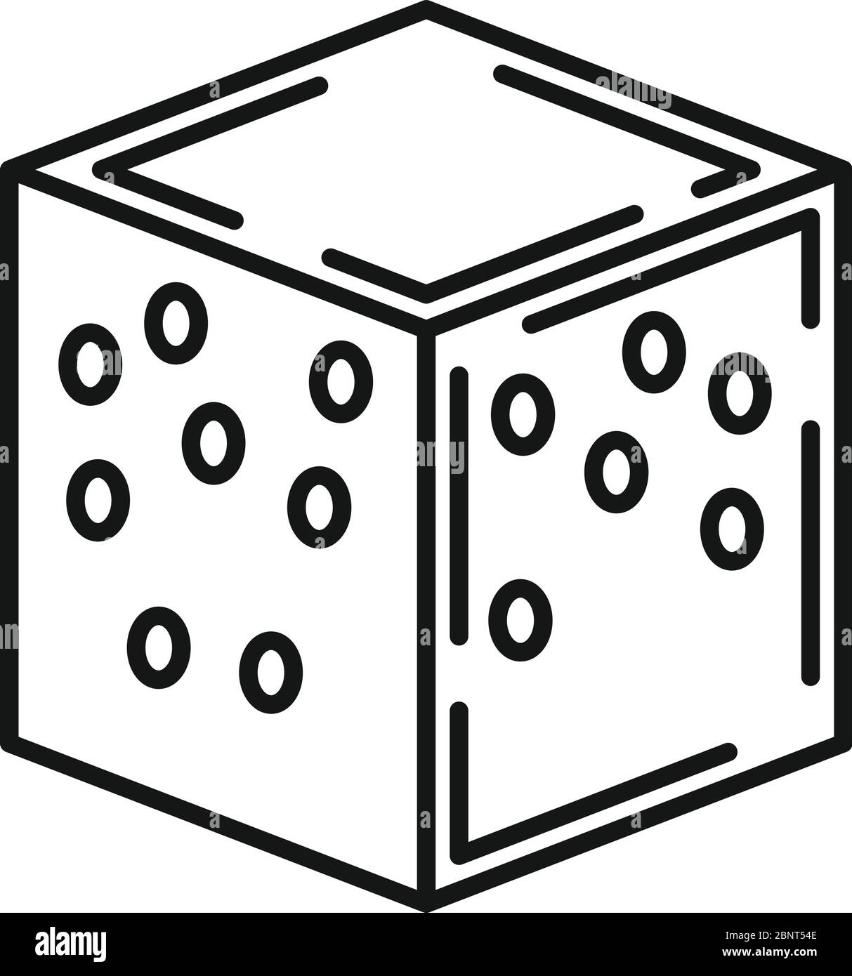 Sugar cube icon. Outline sugar cube vector icon for web design isolated ...