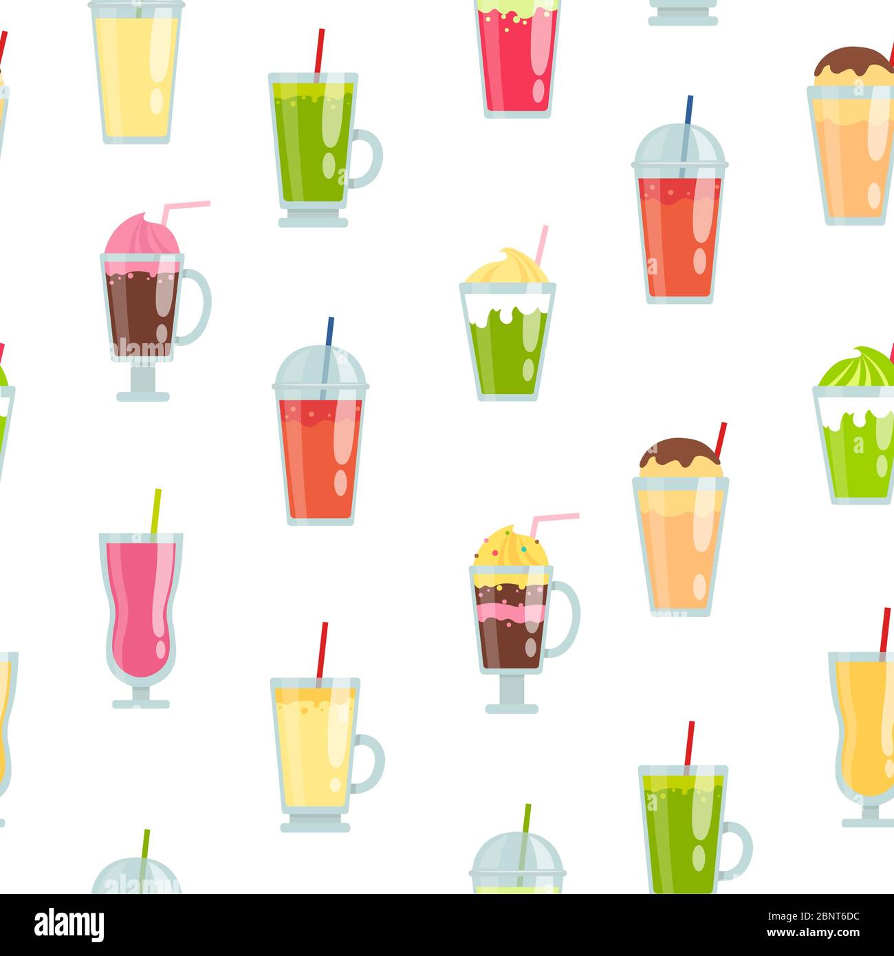 Vector flat smoothie elements pattern or background illustration Stock ...
