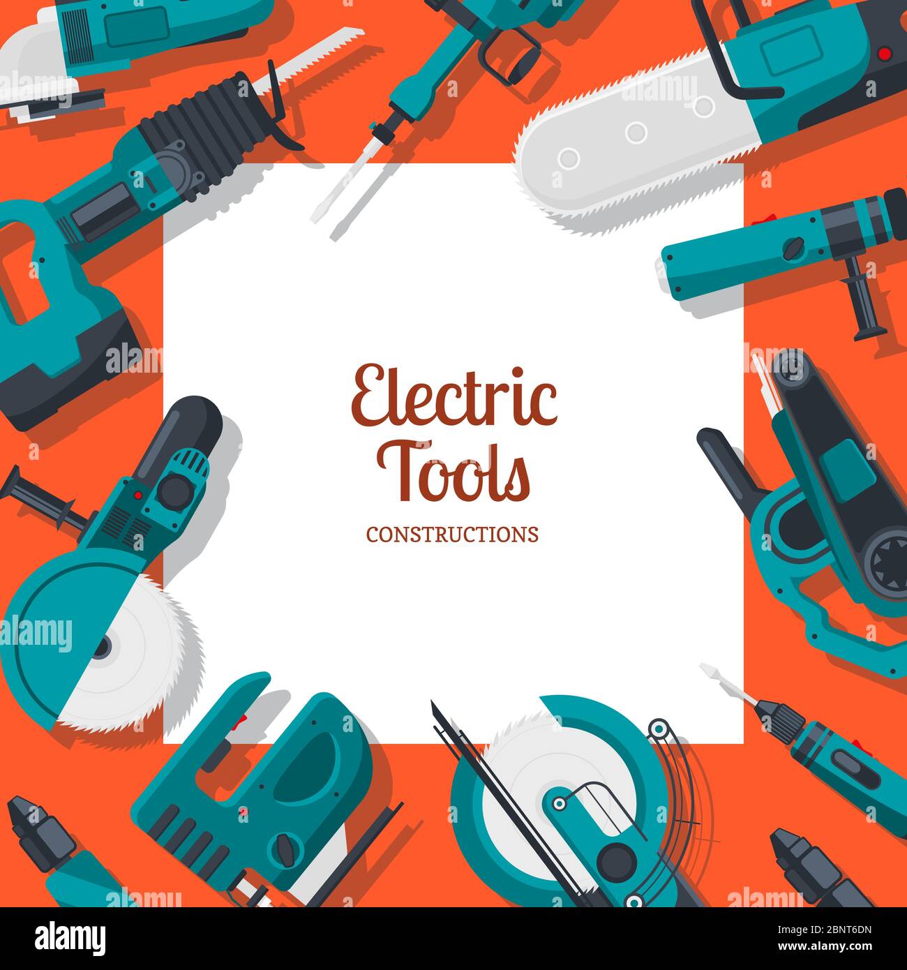 Vector background with place for text with electric construction tools ...