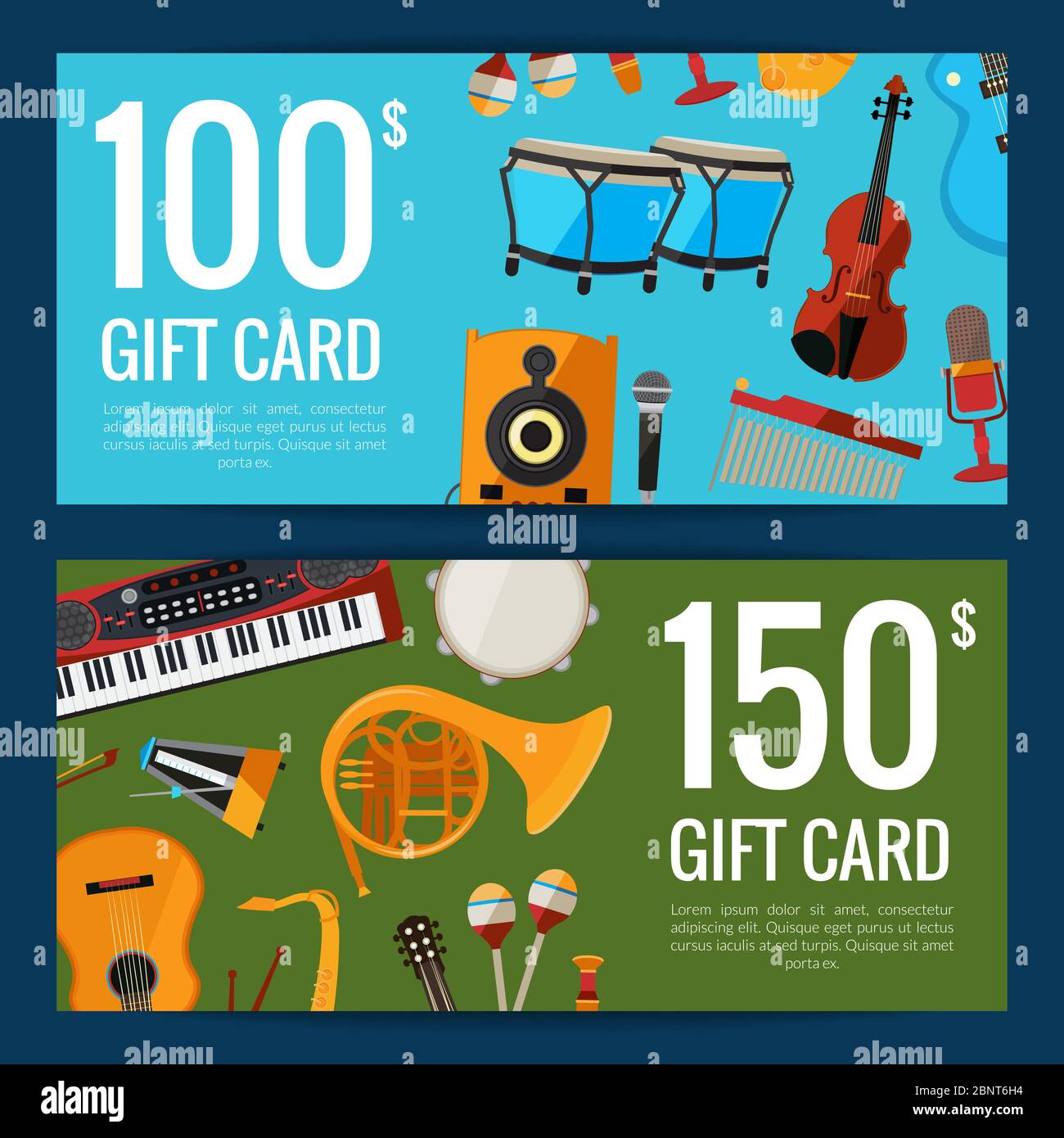 Vector cartoon musical instruments discount or gift Stock Vector Image ...