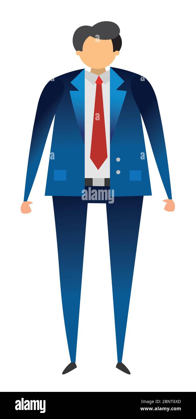 Businessman character standing with blue suit vector illustration Stock ...