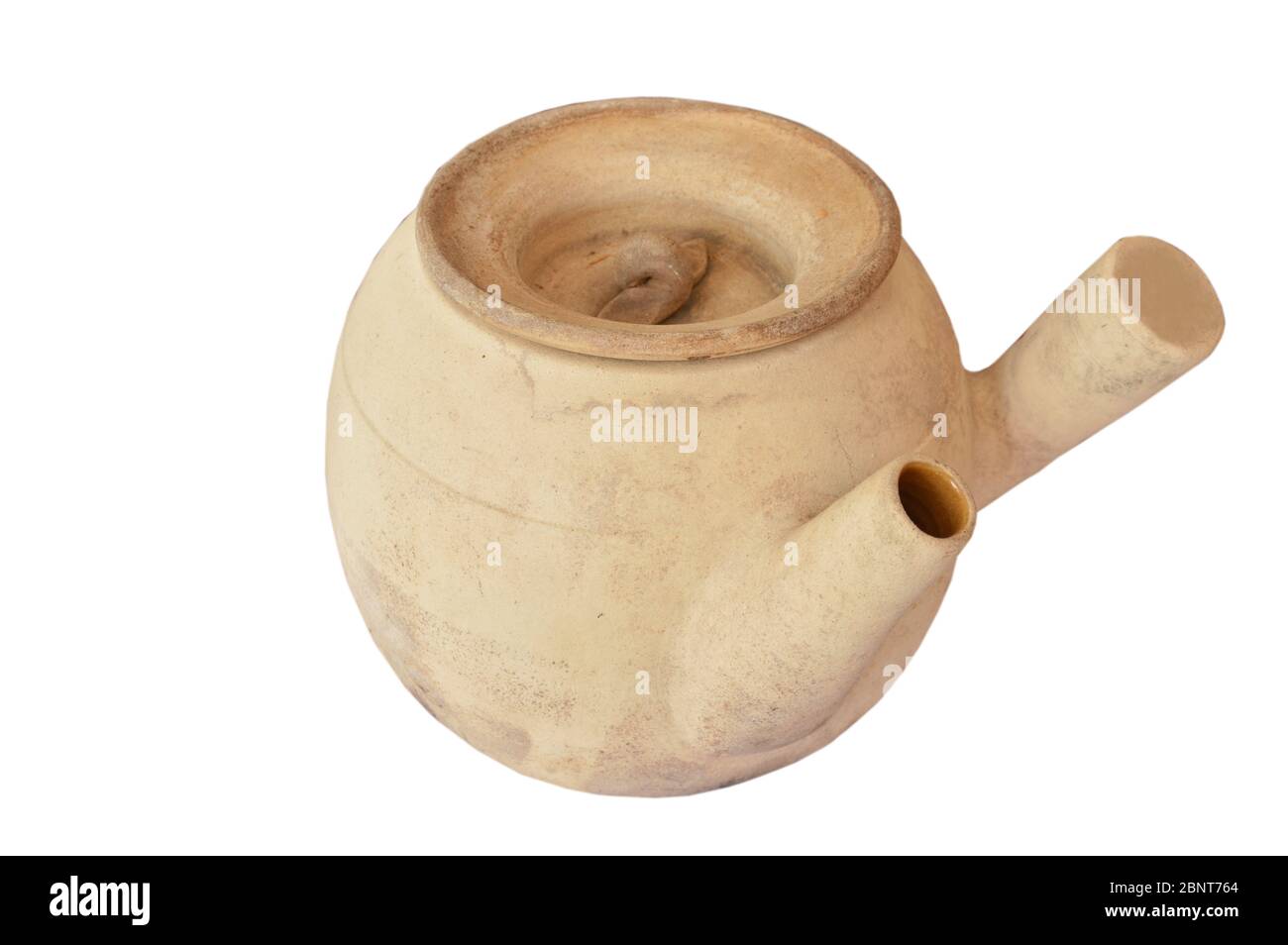 Chinese clay pot for boiling medicine concoctions on white background ...