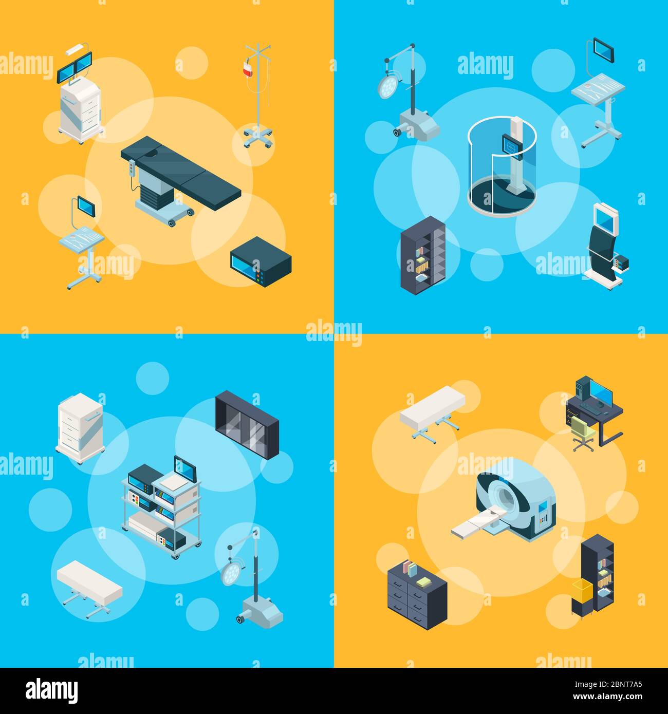 Vector isometric hospital icons infographic concept illustration Stock ...