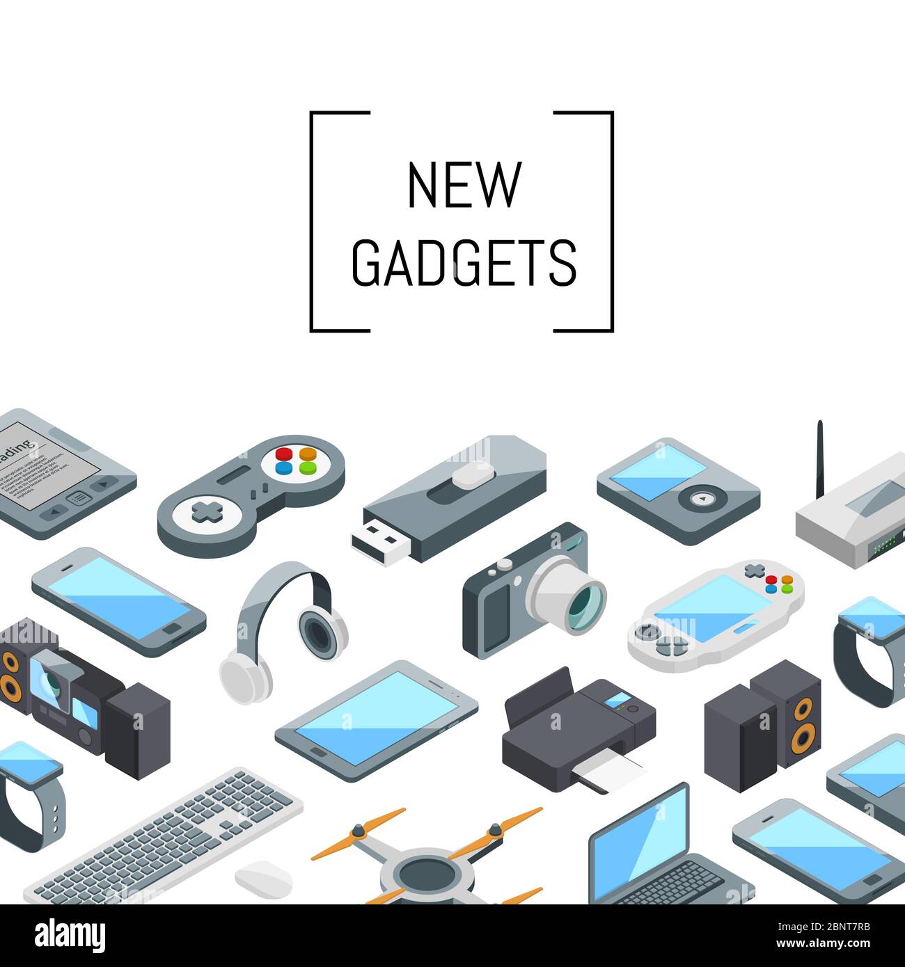 Computer technology gadgets home Stock Vector Images - Alamy
