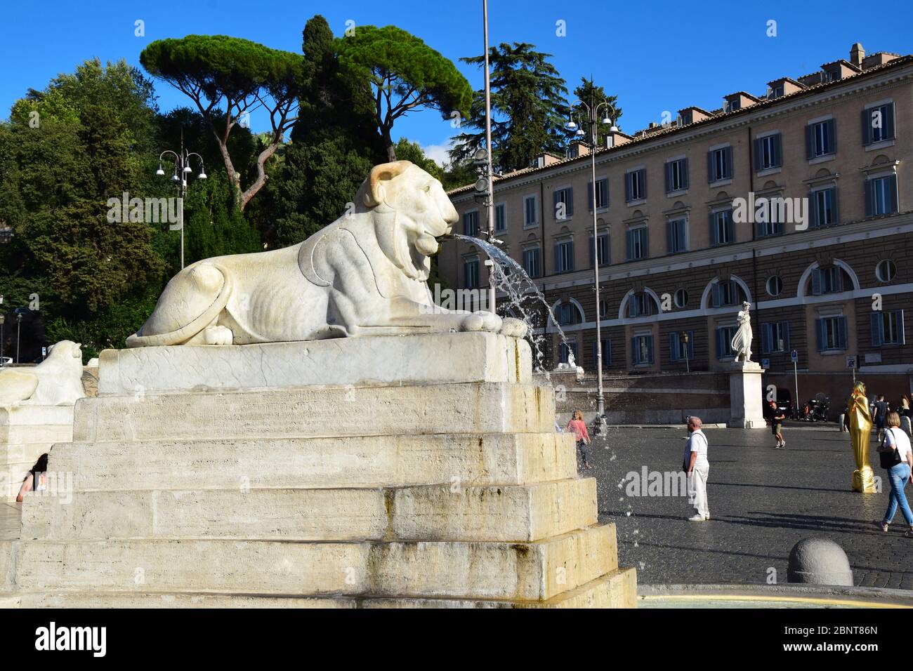 Piazza del Popolo with the Obelisco Flaminio in the city of Rome, Italy ...