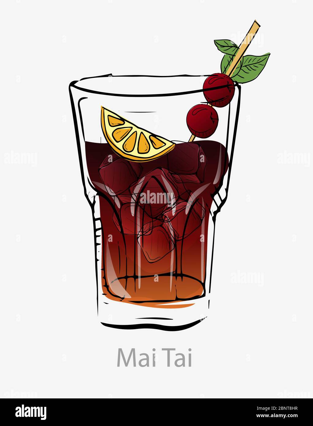 Mai tai cocktail lime Stock Vector Images - Alamy