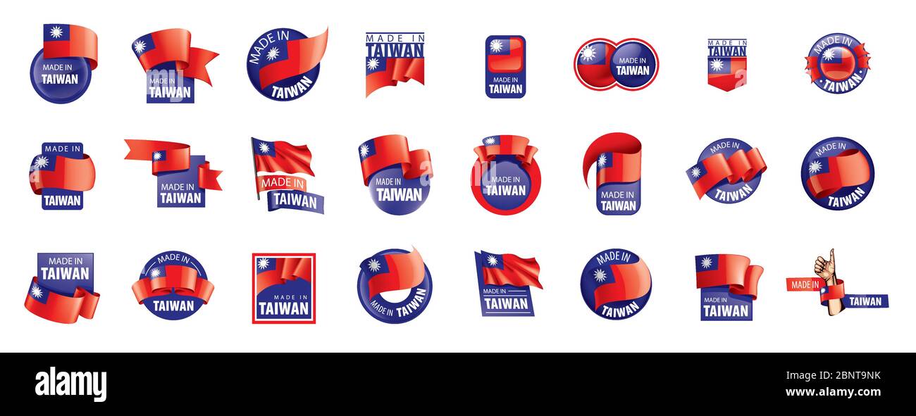 Taiwan flag, vector illustration on a white background Stock Vector ...