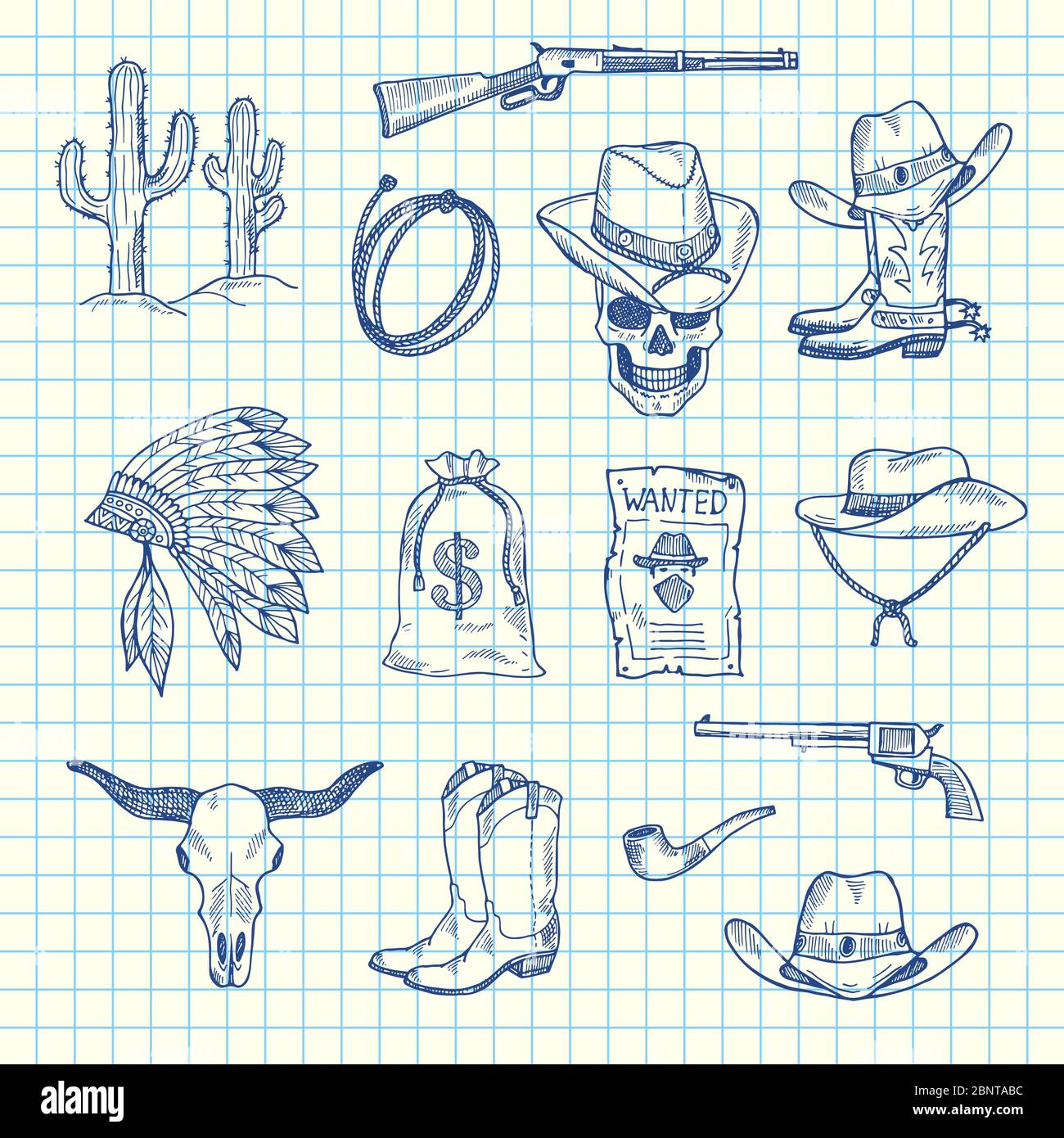 Wild west cowboy Stock Vector Images - Alamy