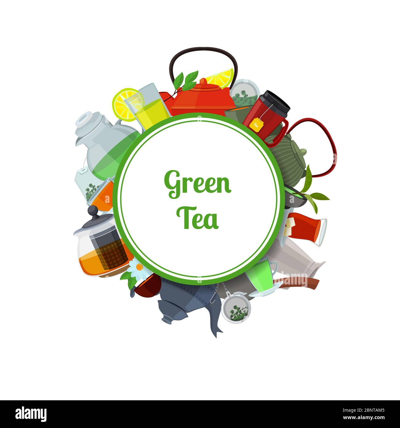 Vector cartoon tea kettles and cups Stock Vector Image & Art - Alamy