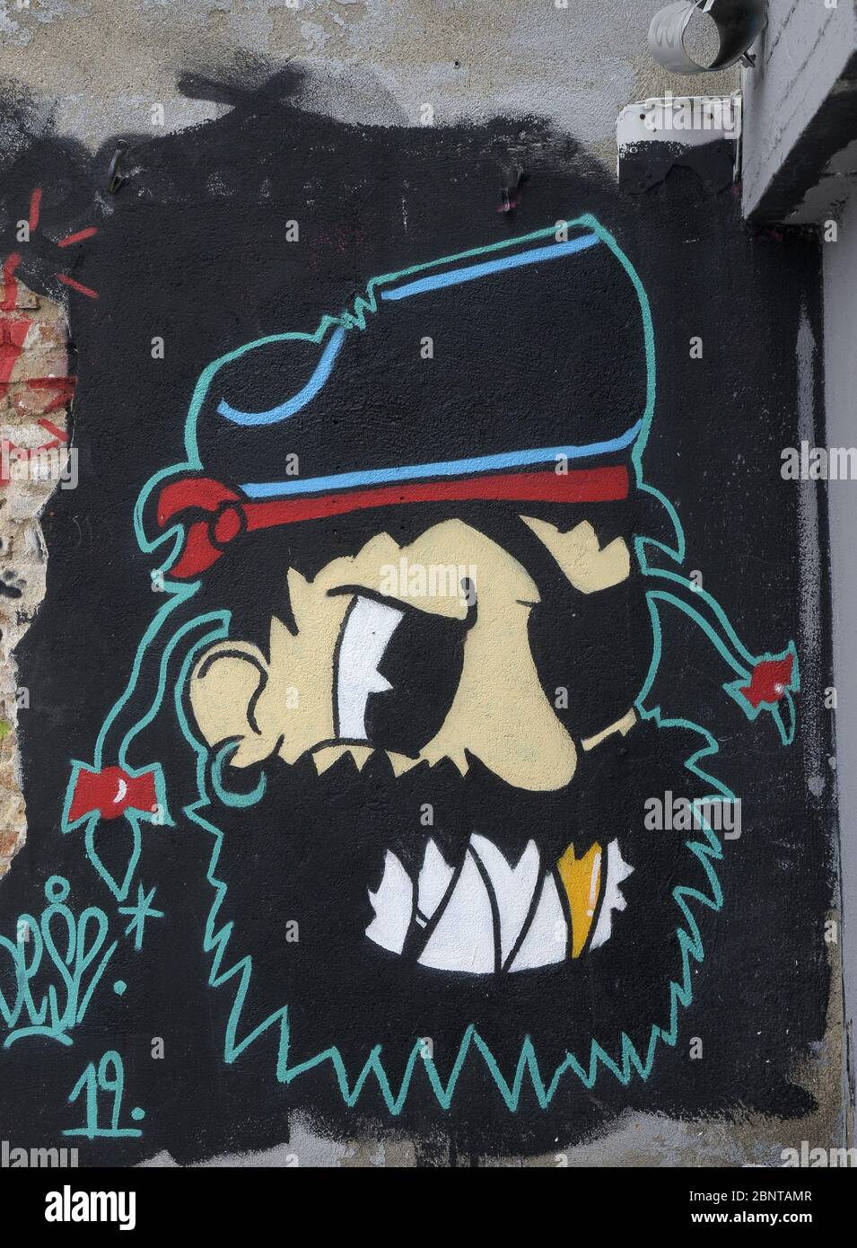 Street art artist DESPI 2019, grafitti Haddock Stock Photo - Alamy