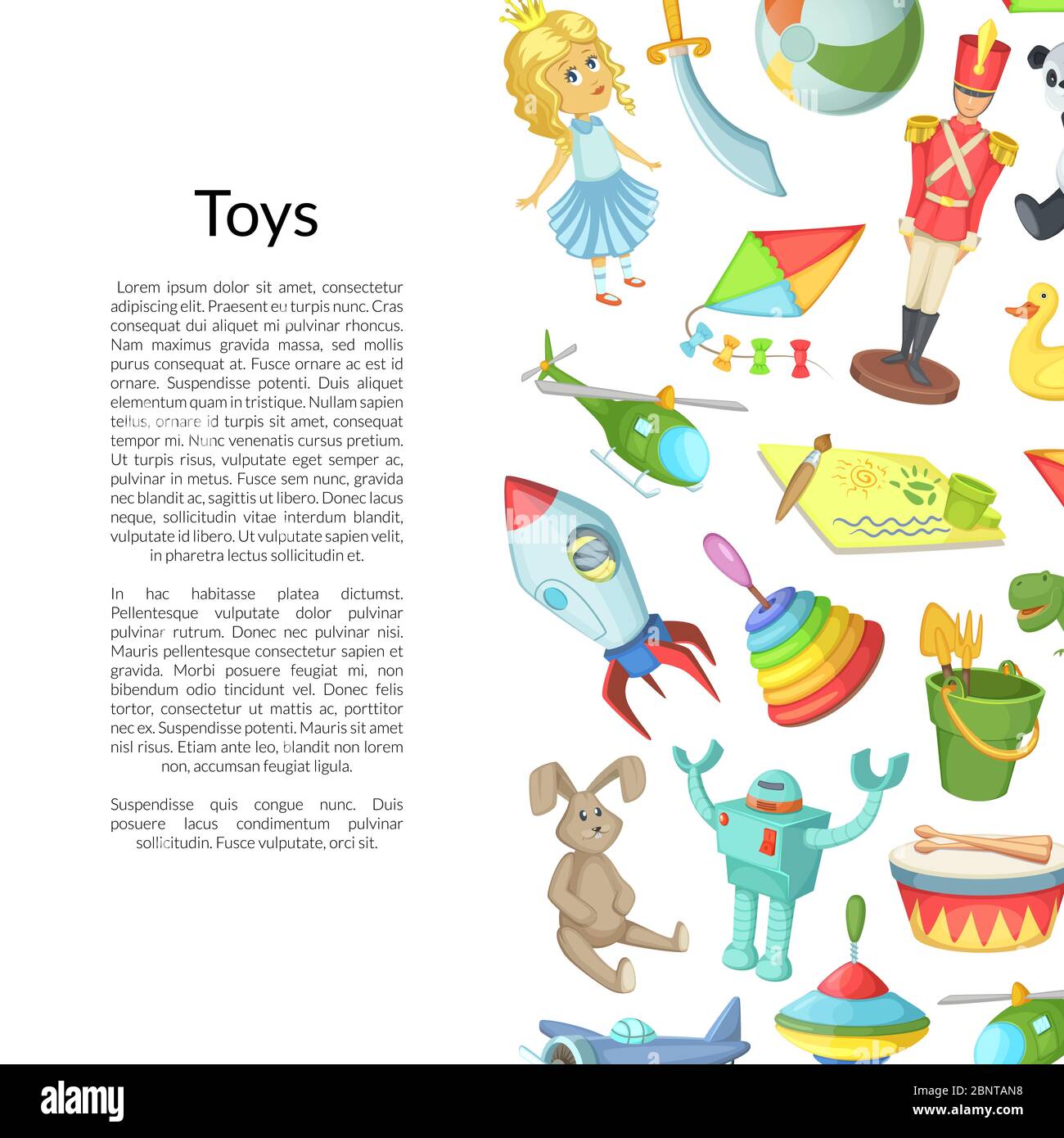Vector cartoon children toys place for text Stock Vector Image & Art ...