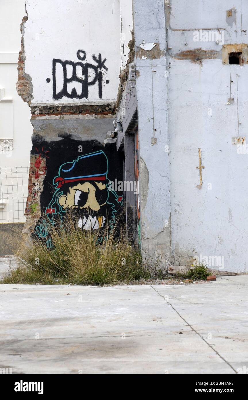 Street art artist DESPI 2019, grafitti Haddock Stock Photo - Alamy