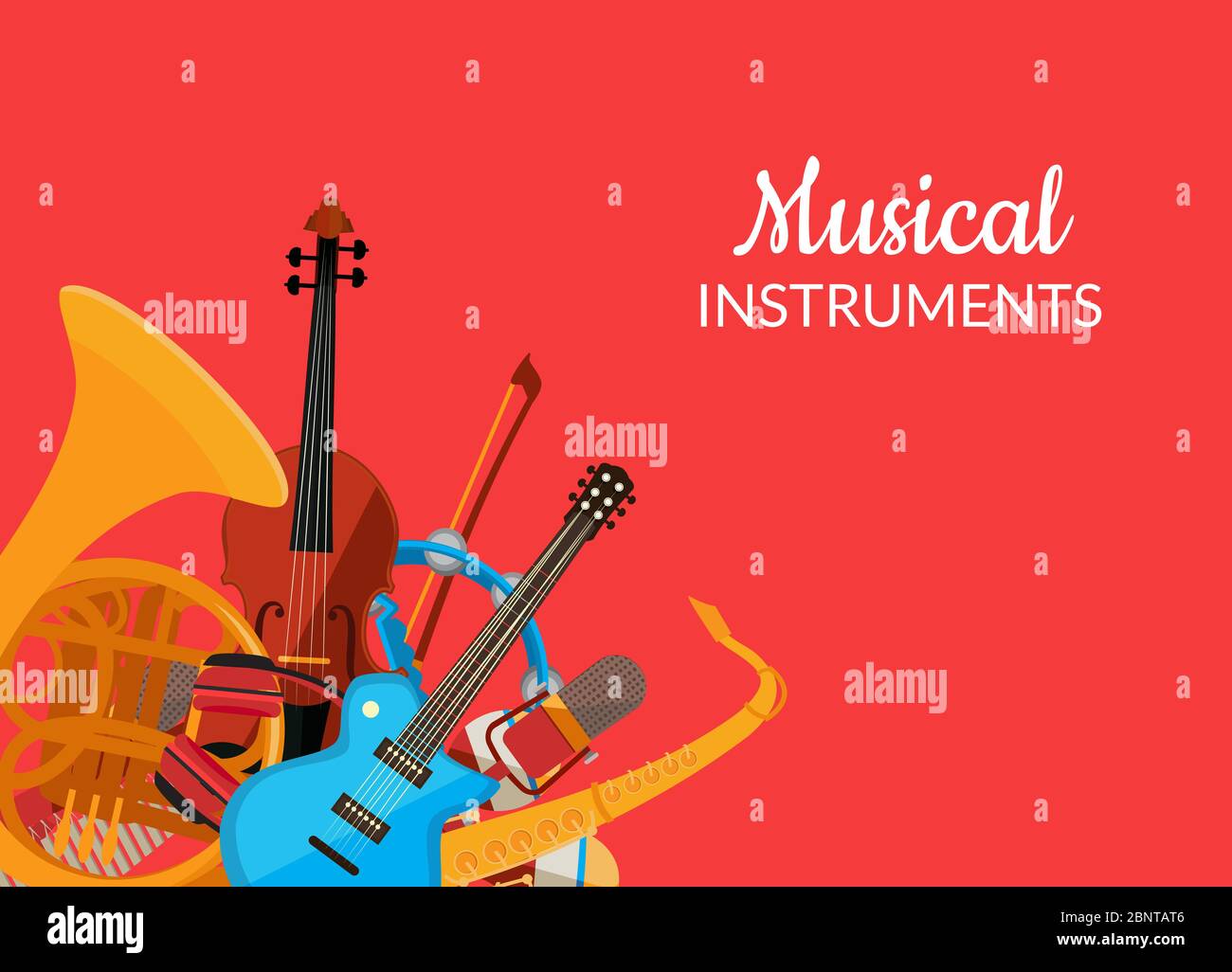 Vector cartoon musical instruments background Stock Vector Image & Art ...