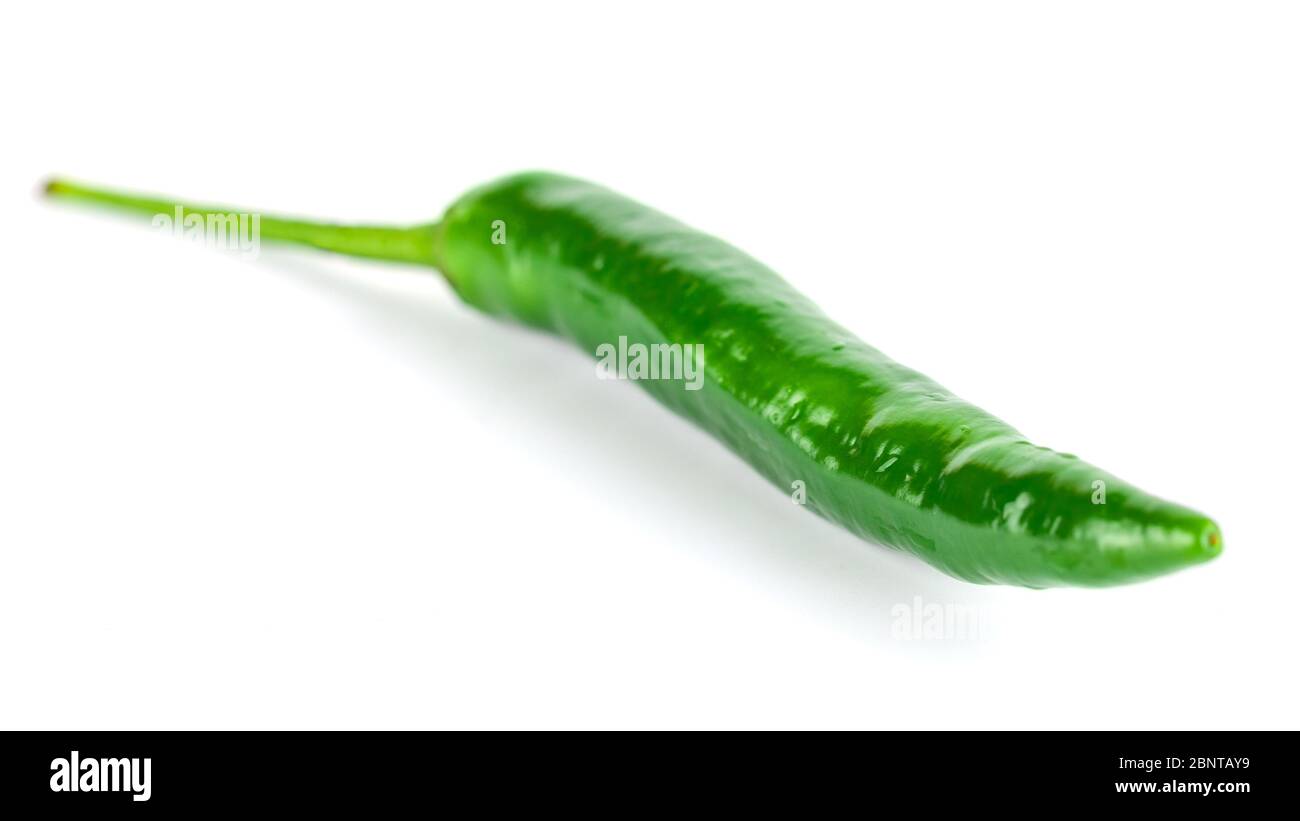 Fresh bitter green pepper isolated on white background Stock Photo - Alamy