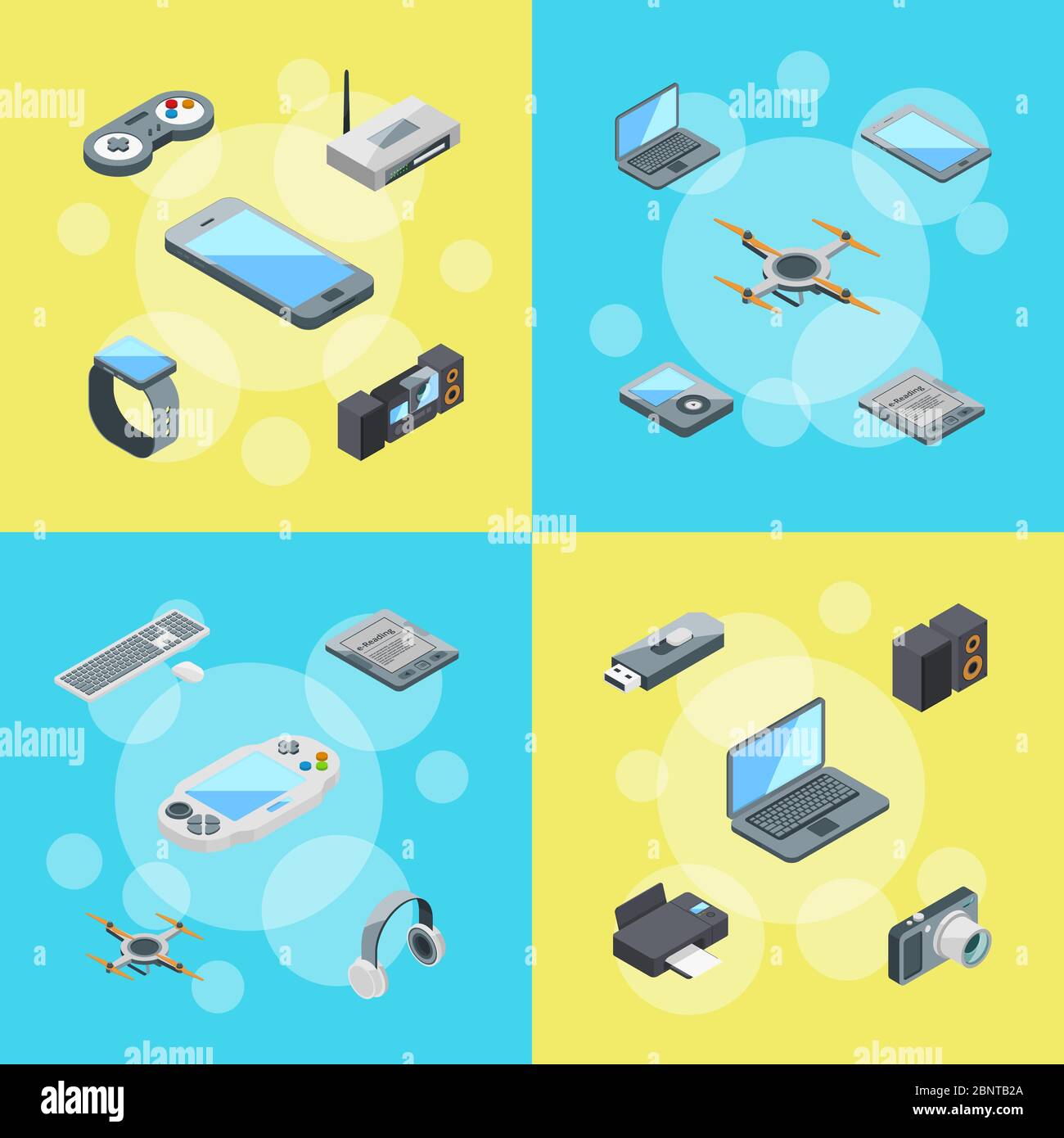 Vector isometric gadgets icons infographic concept illustration Stock ...