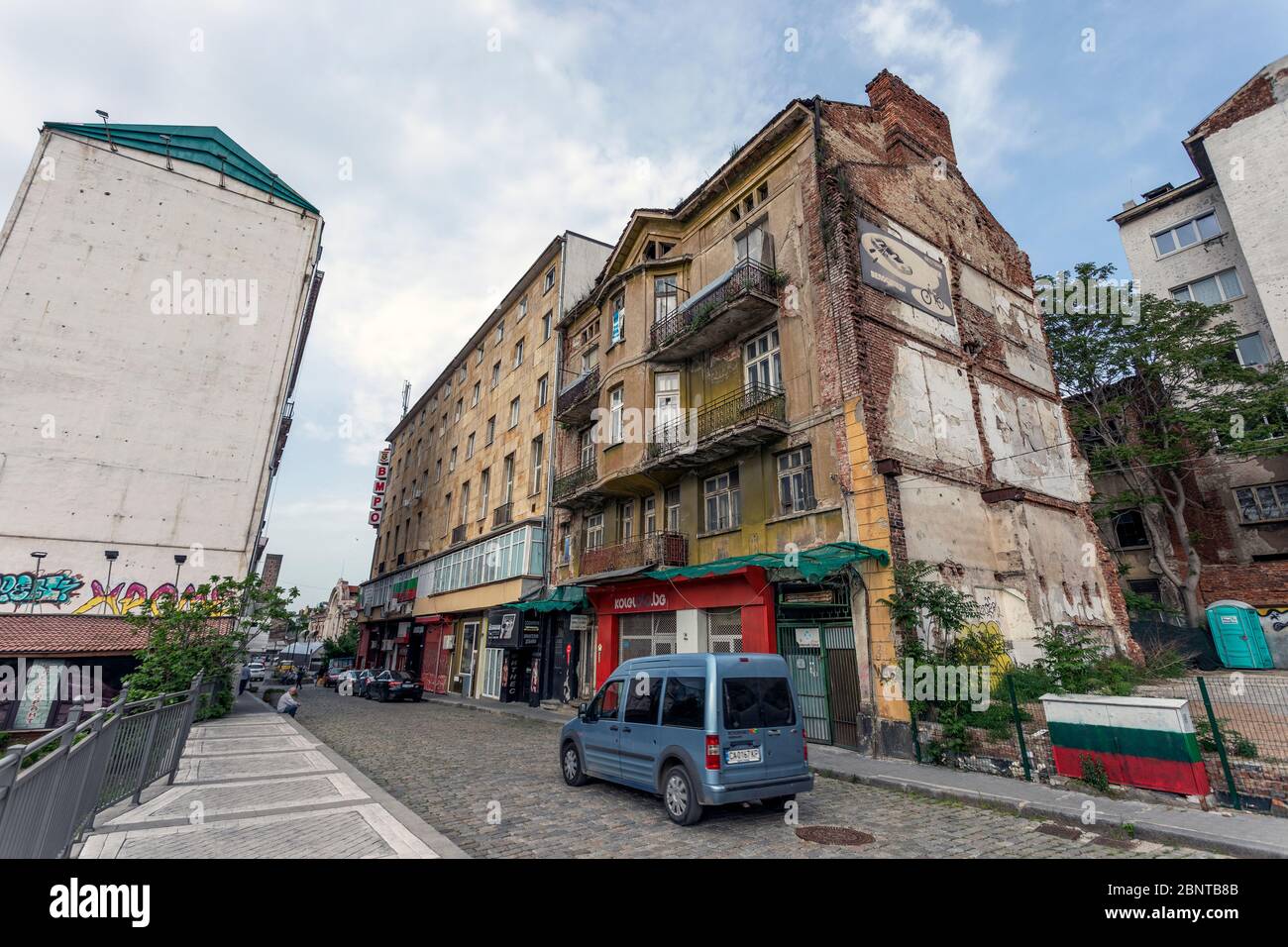 Sofia, Bulgaria - May 14, 2020: Old buildings located on George ...