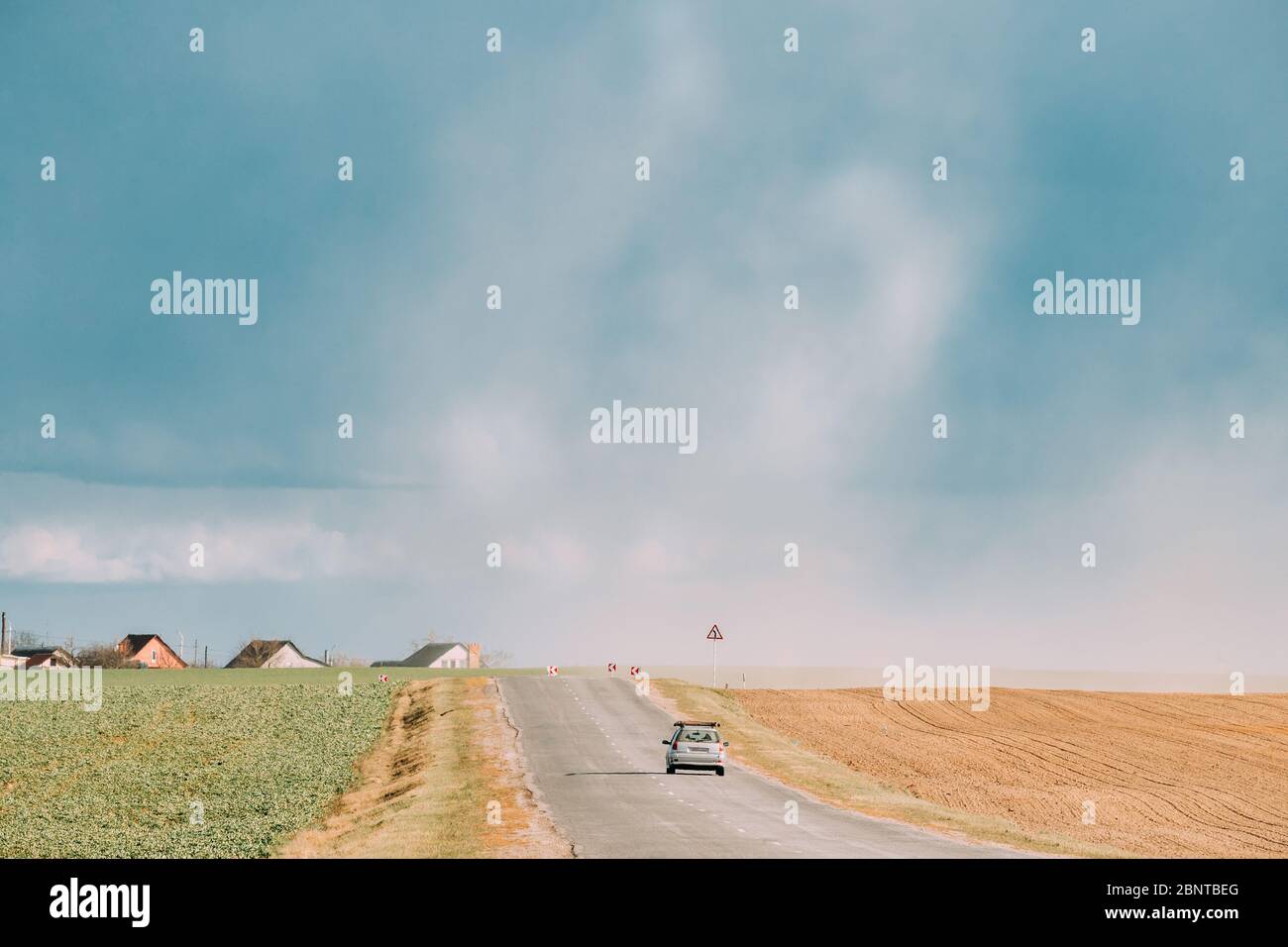 Belarus, Europe. Spring Dust Storm. A Dust Cloud From Agricultural ...