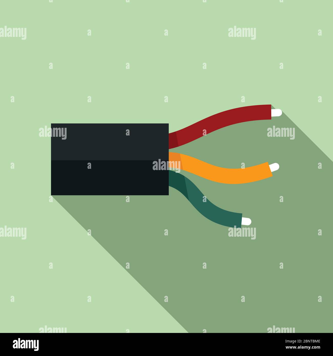 Electric wire cable icon. Flat illustration of electric wire cable ...
