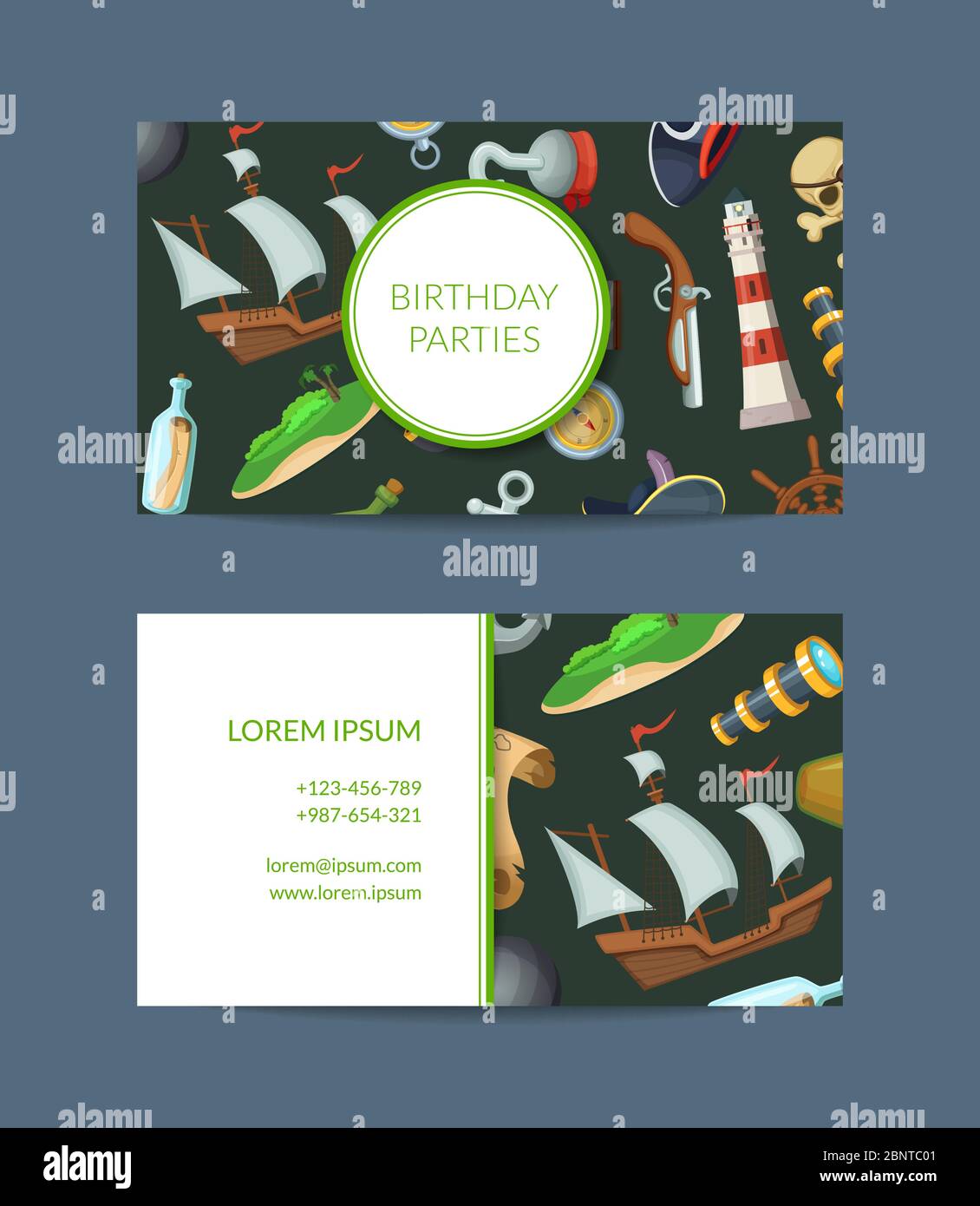 Vector cartoon sea pirates business card template Stock Vector Image ...