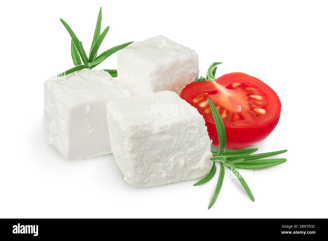 Feta cheese isolated on white background. With clipping path and full ...
