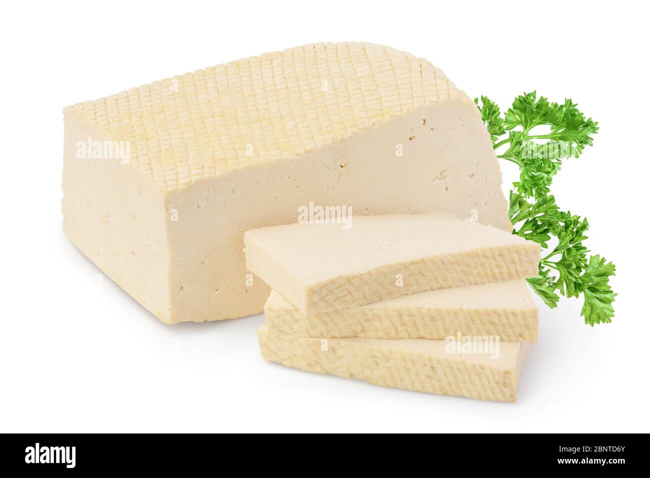 tofu cheese isolated on white background with clipping path and full ...