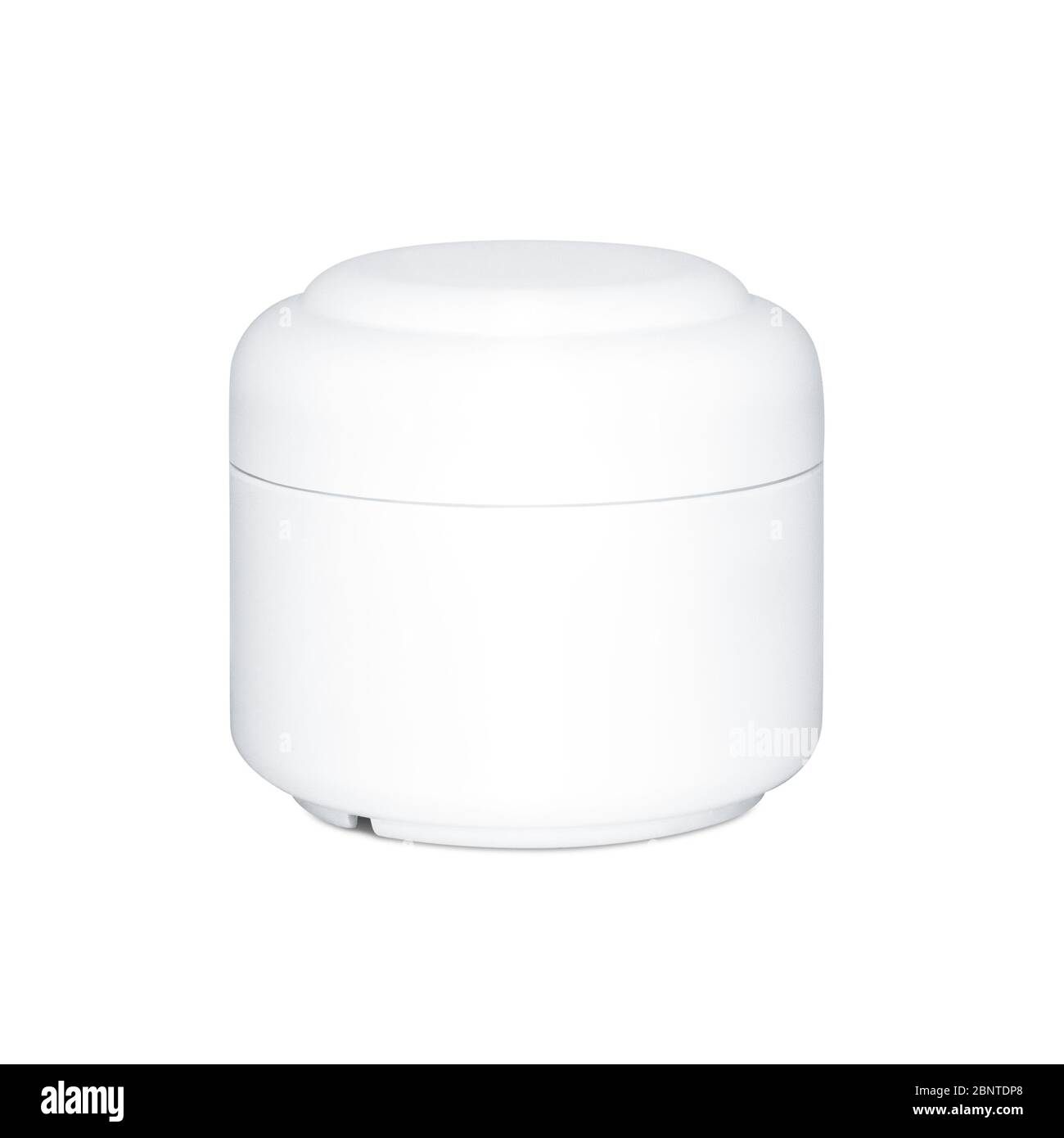 white plastic cream container on white background Stock Photo - Alamy