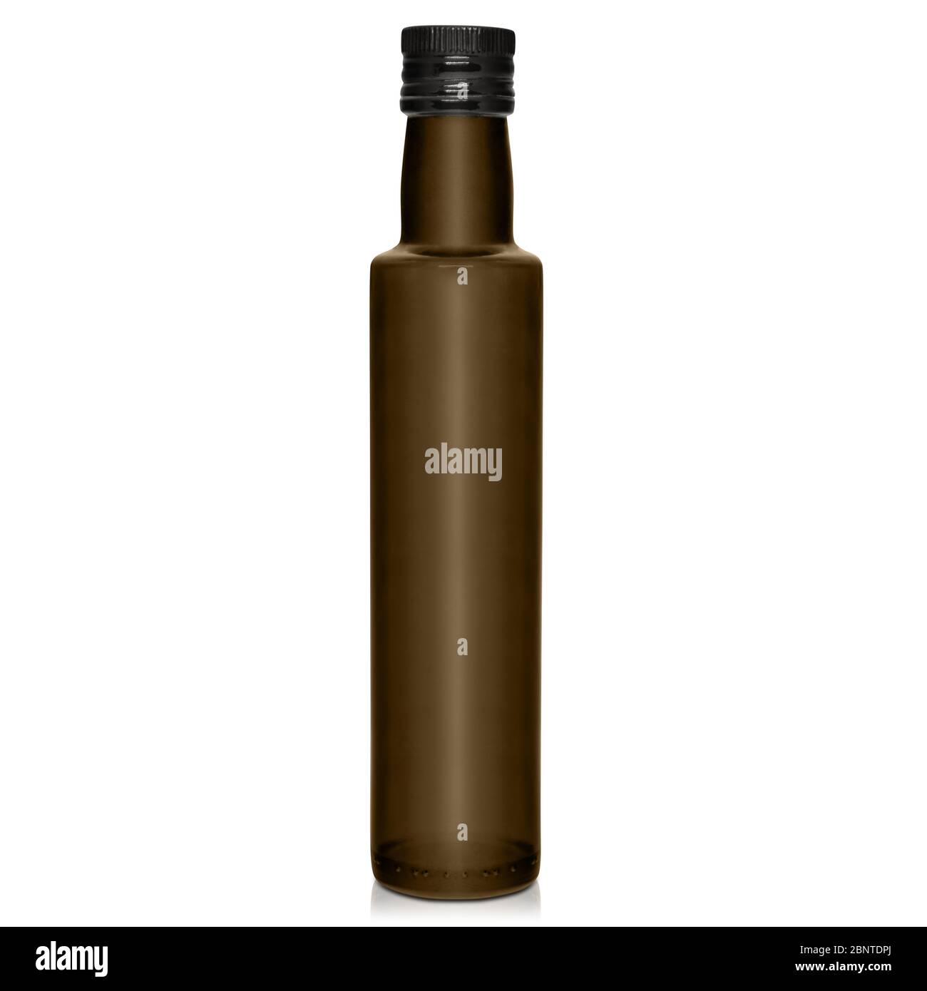 Glass dark bottle isolated on white background with reflection Stock ...