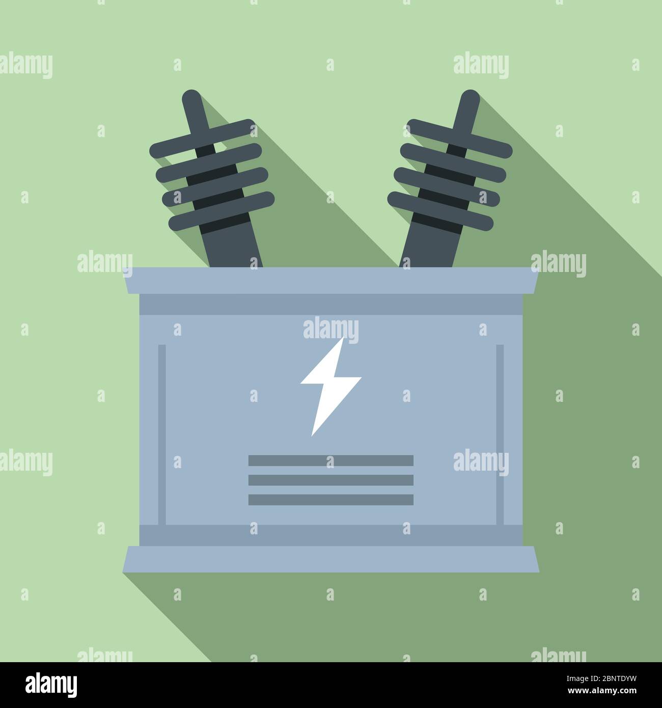 Electric transformer icon. Flat illustration of electric transformer ...