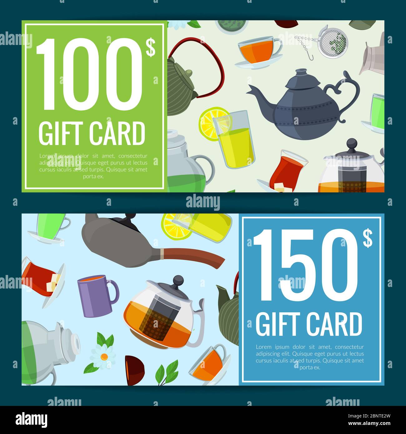 Vector tea kettles cups discount, Tea drinking cards Stock Vector Image ...