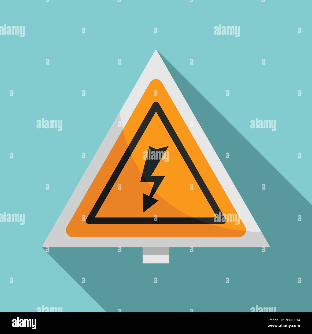 Electric triangle icon. Flat illustration of electric triangle vector ...