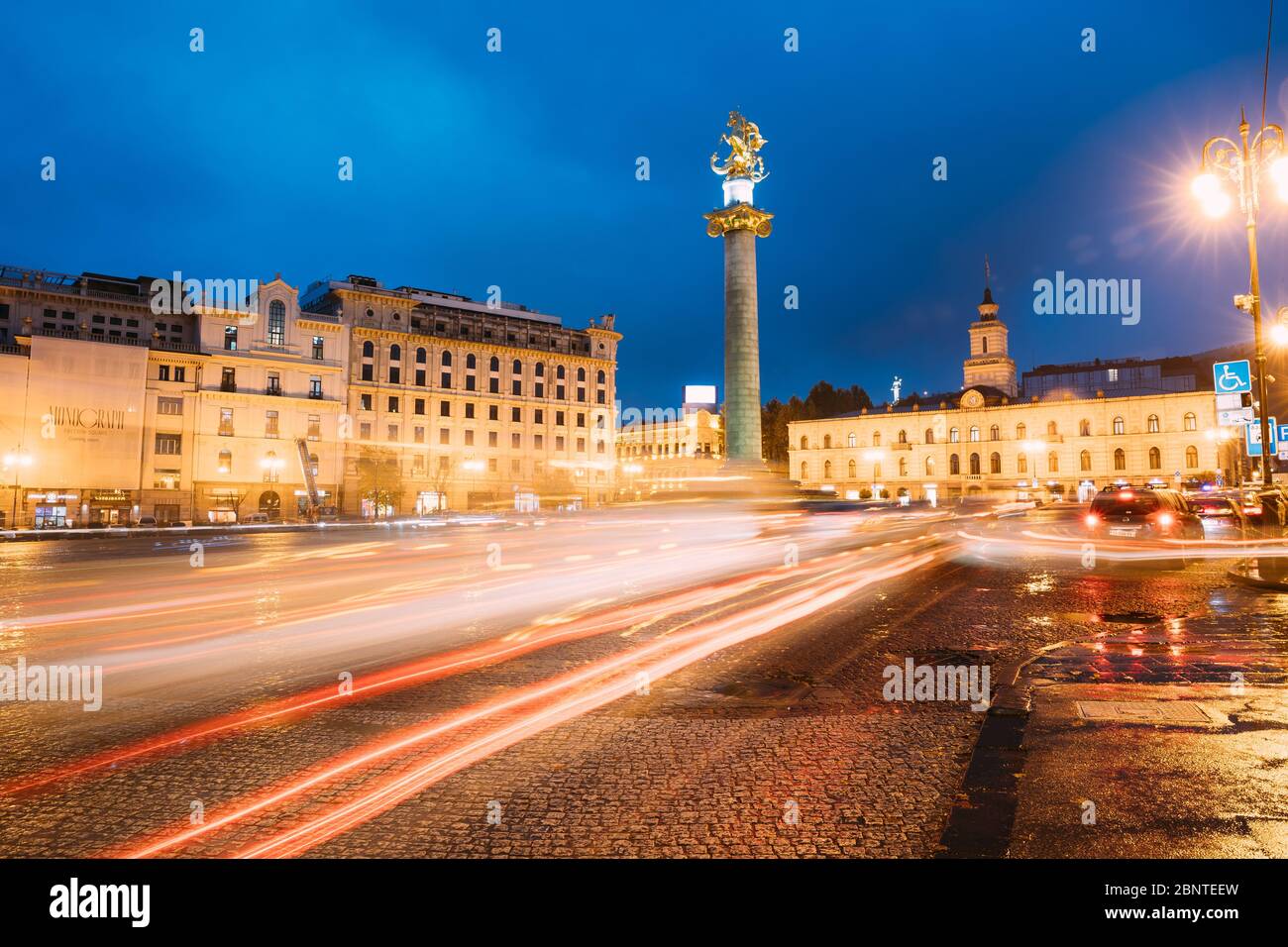 Tbilisi, Georgia - November 22, 2018: Liberty Monument Depicting St ...