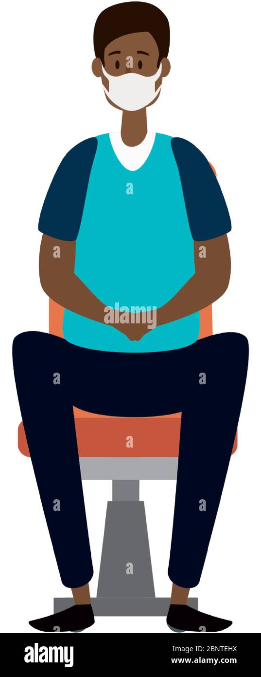 African man medical mask using Stock Vector Images - Alamy