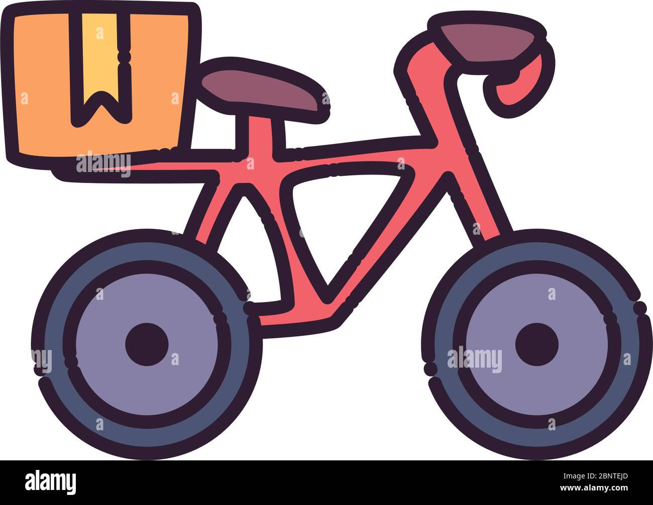 Box over bike flat style icon design, Delivery logistics and ...