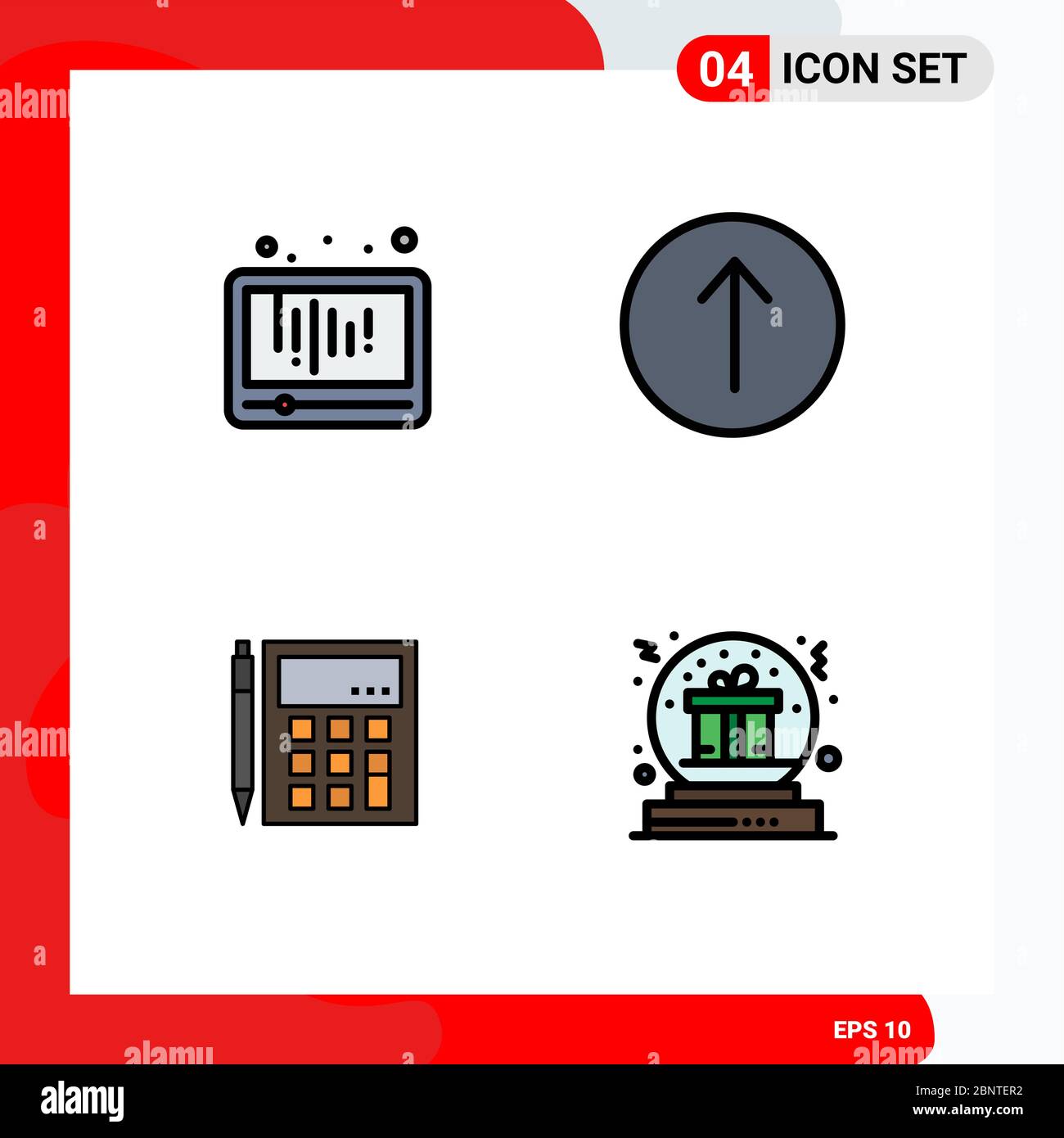 Stock Vector Icon Pack Of 4 Line Signs And Symbols For Audio Account