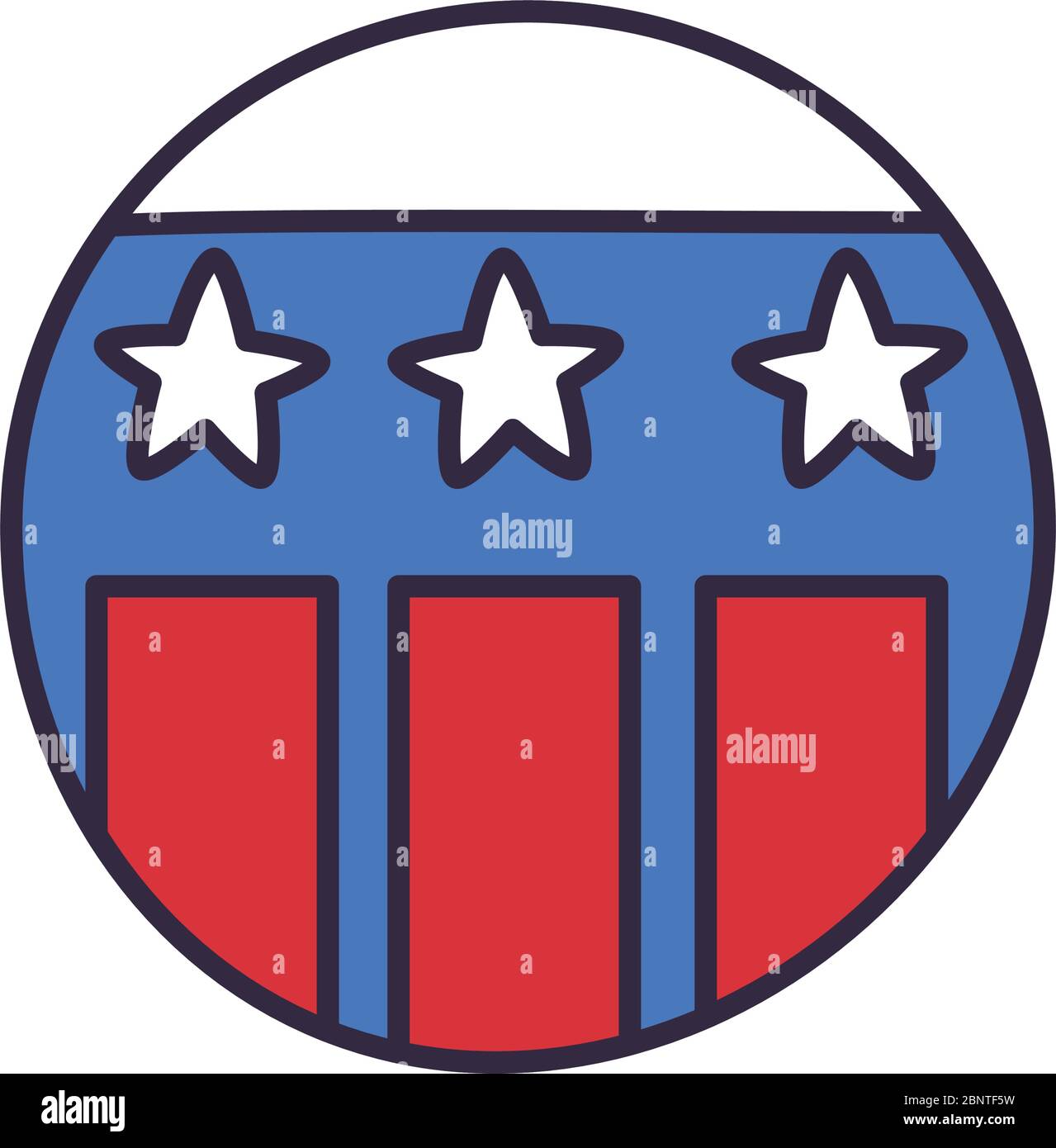 Usa circle with stars fill style icon design, United states ...