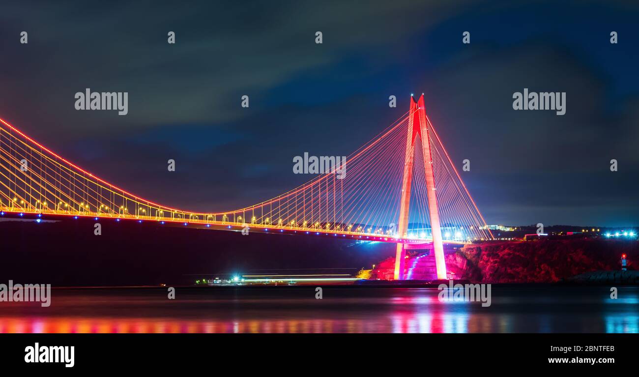 Yavuz Sultan Selim Bridge in Istanbul, Turkey. 3rd Bosphorus Bridge ...