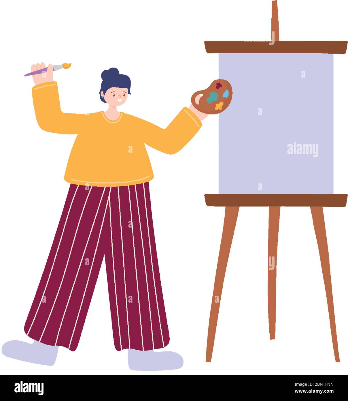 Woman paint wood Stock Vector Images - Alamy