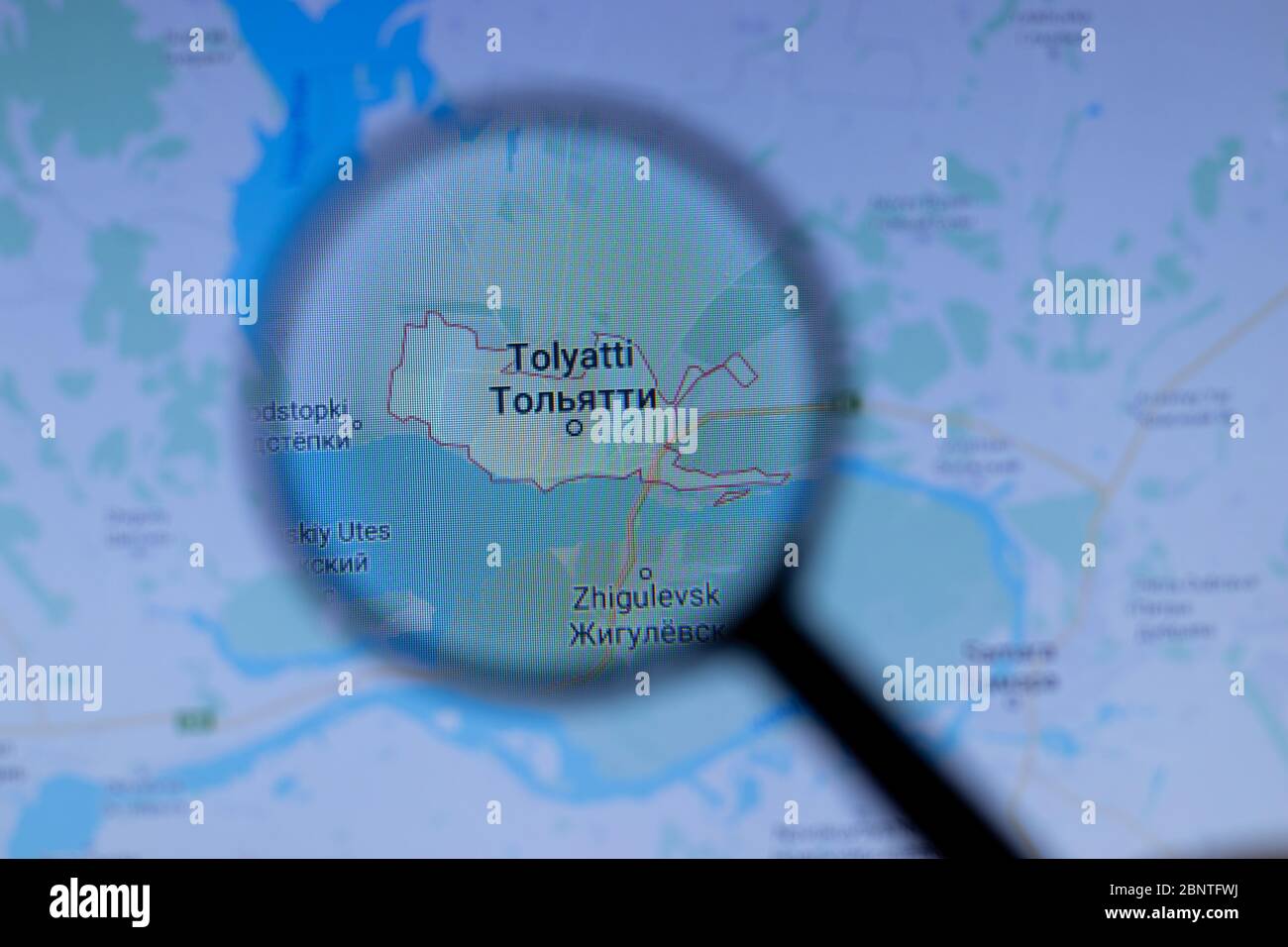 Los Angeles, California, USA - 1 May 2020: Tolyatti City Town name with ...