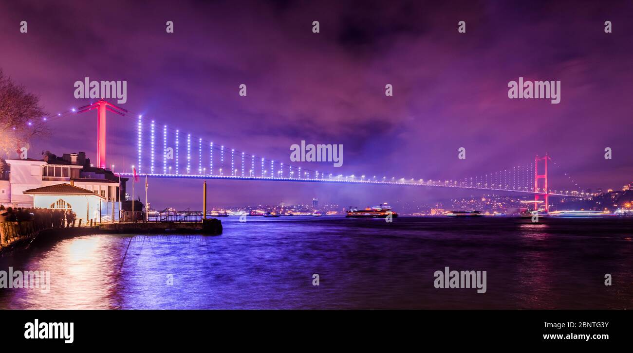 Bosphorus bridge at night hi-res stock photography and images - Alamy