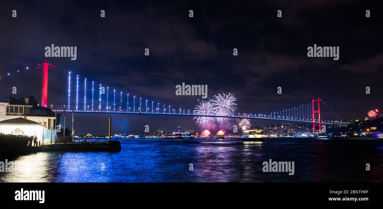 ISTANBUL, TURKEY. New Year 2020 Celebrations Around the Istanbul ...