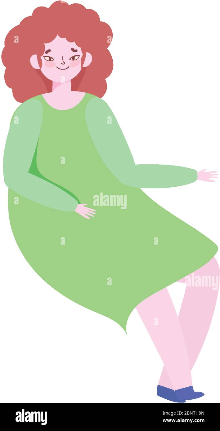 young woman sitting character isolated icon design vector illustration ...