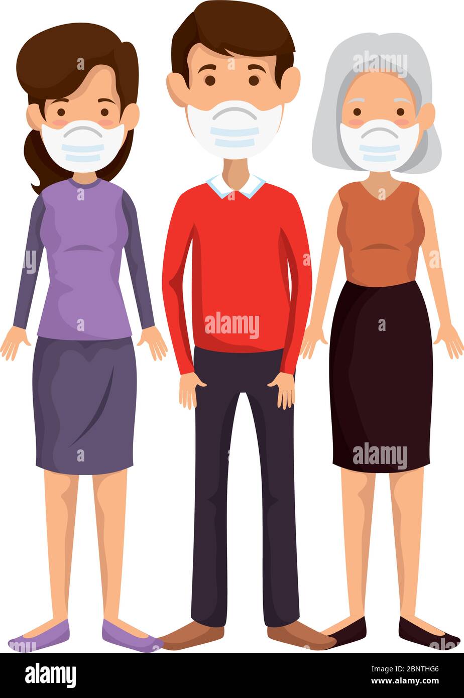 members family using face mask Stock Vector Image & Art - Alamy
