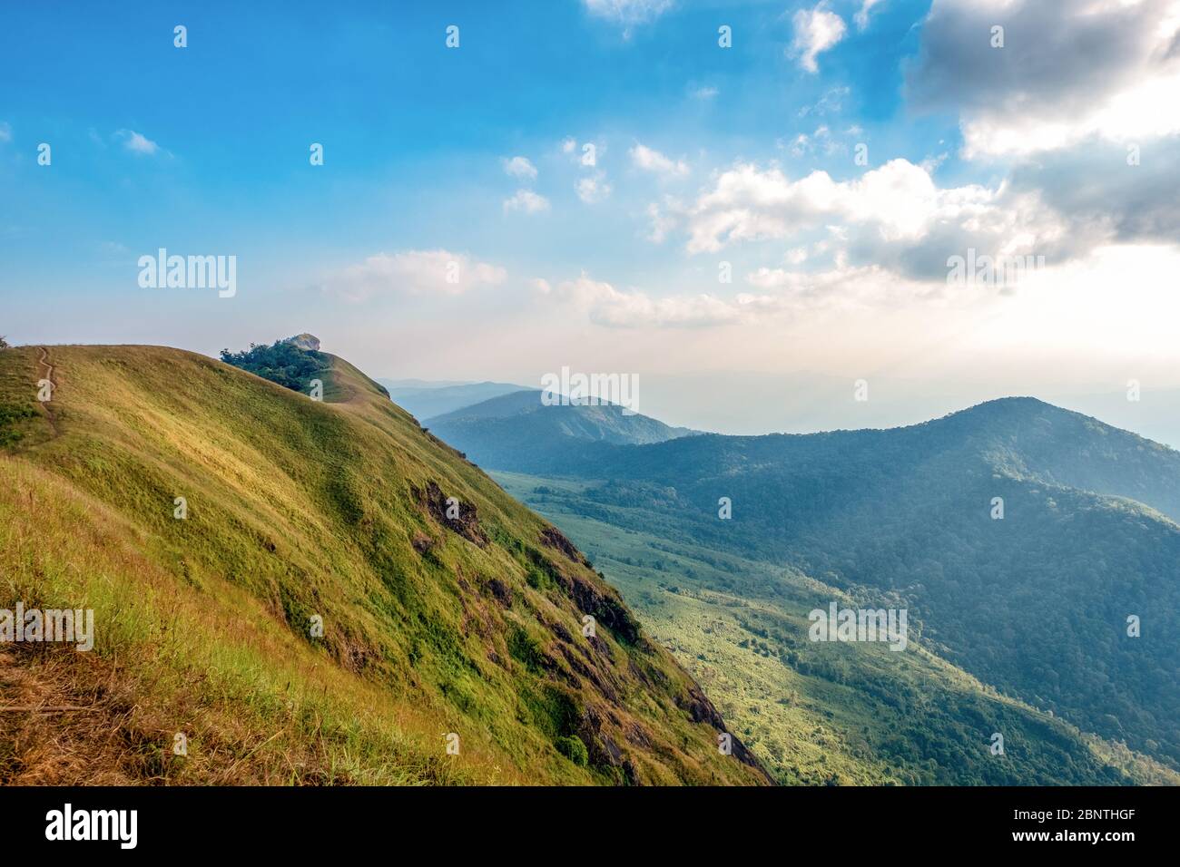 Mountain view with a beautiful nature scenic and blue sky background ...
