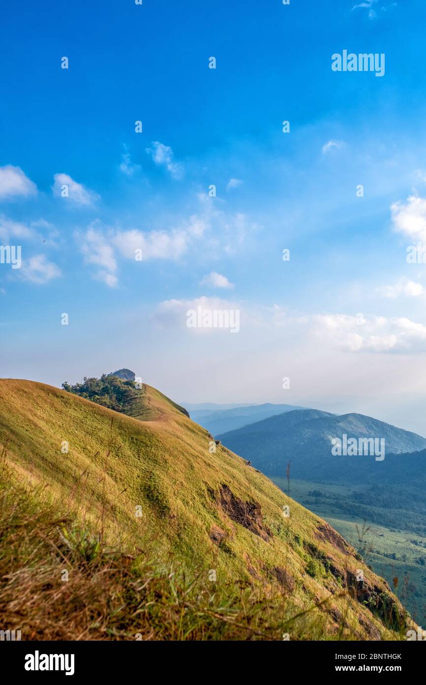 Mountain view with a beautiful nature scenic and blue sky background ...