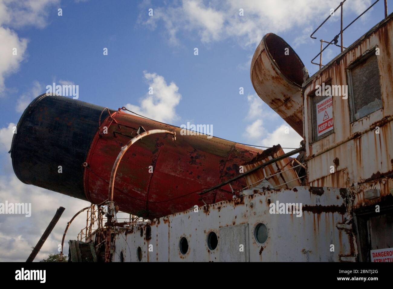The sad remains of the paddlesteamer Ryde, resting in a mud berth at ...