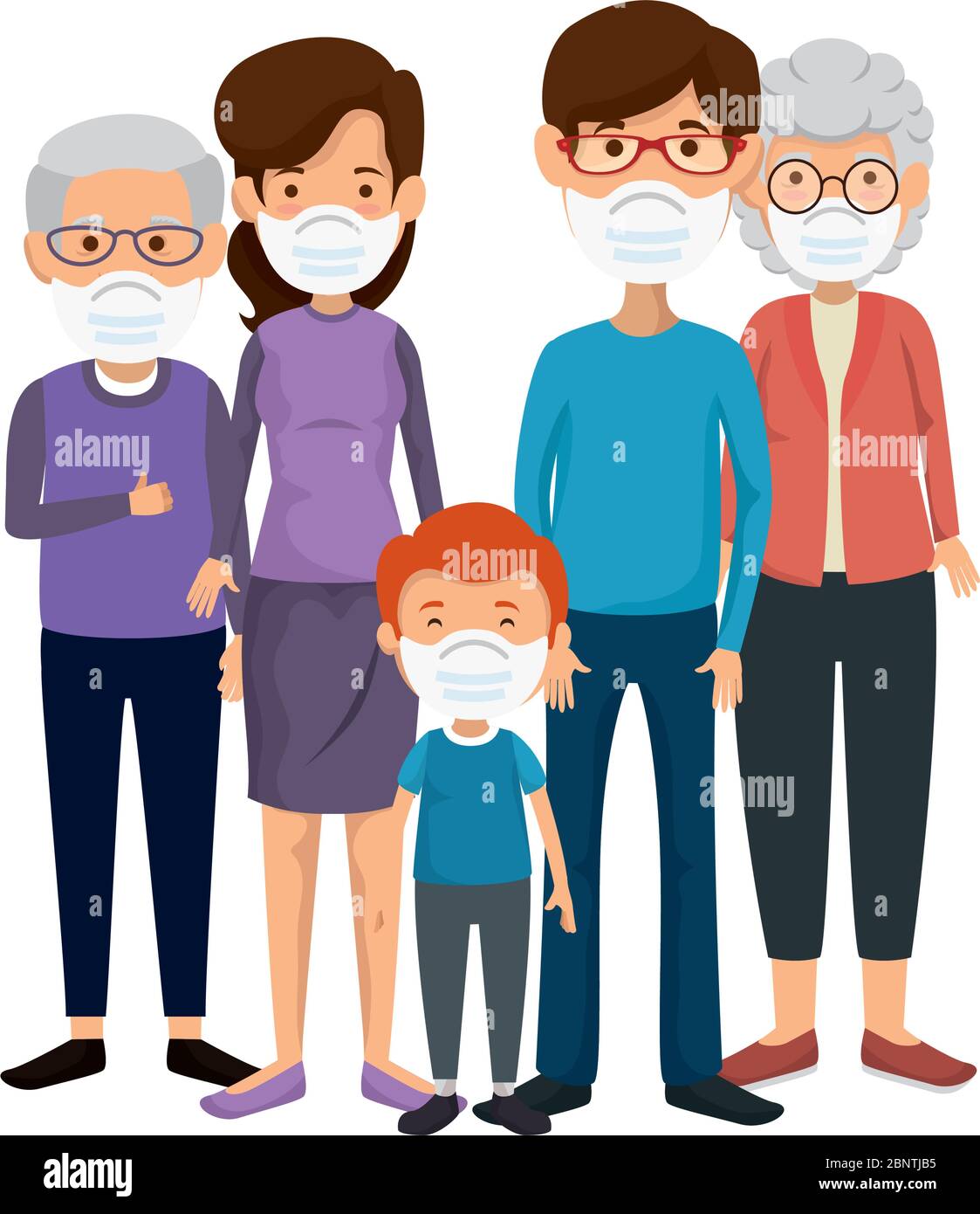 family members using face mask Stock Vector Image & Art - Alamy