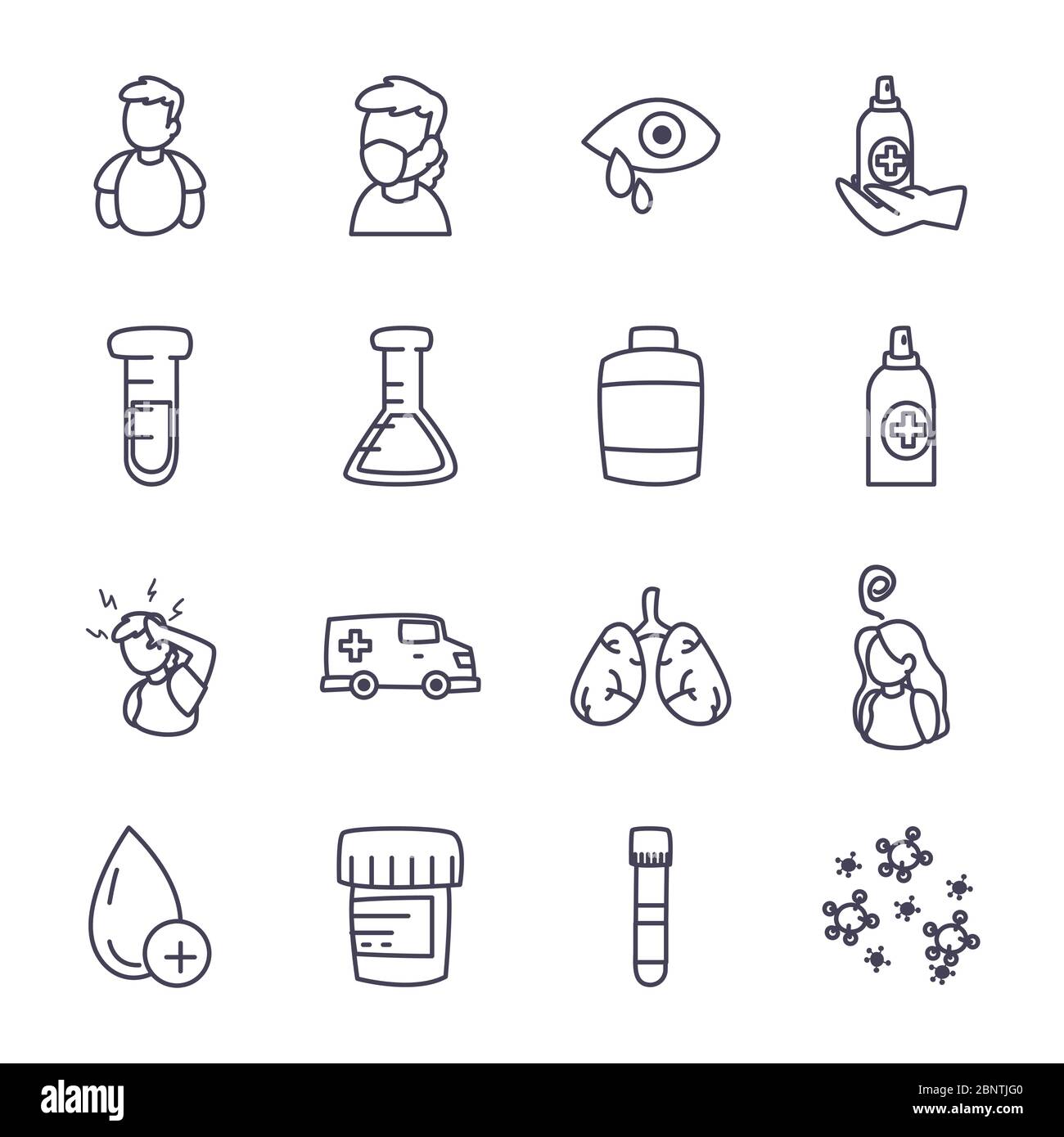 line style icon set design of Medical care health and emergency theme ...